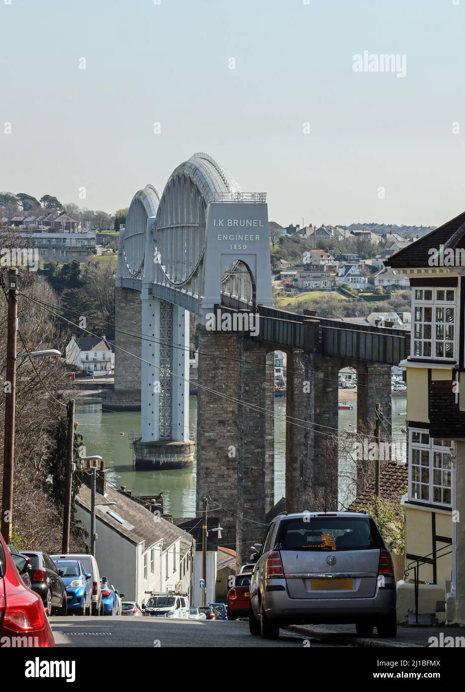 The Royal Albert Bridge aka Saltash Bridge is a single track historic ...