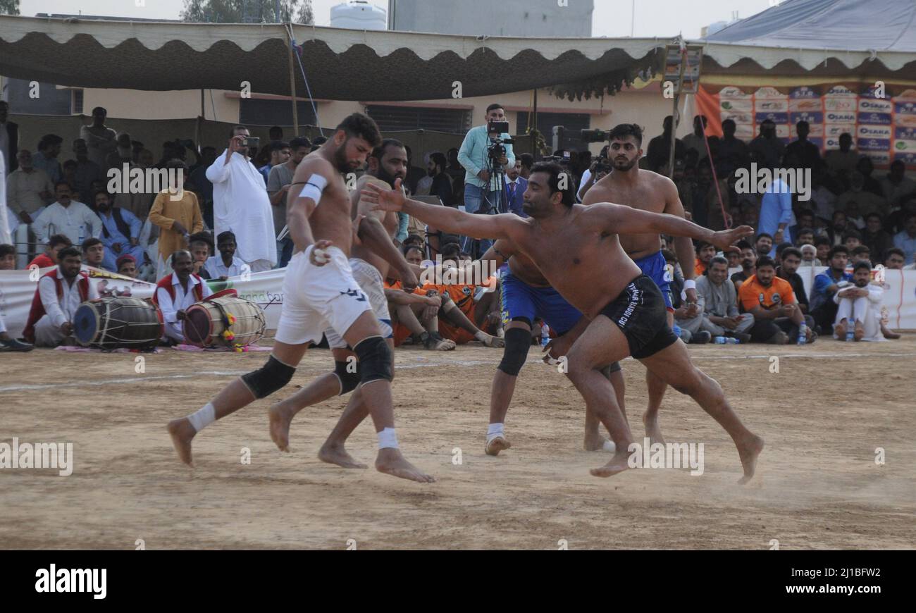 March 23, 2022, Rawalpndi, Punjab, Pakistan: Kabaddi is a popular and ...