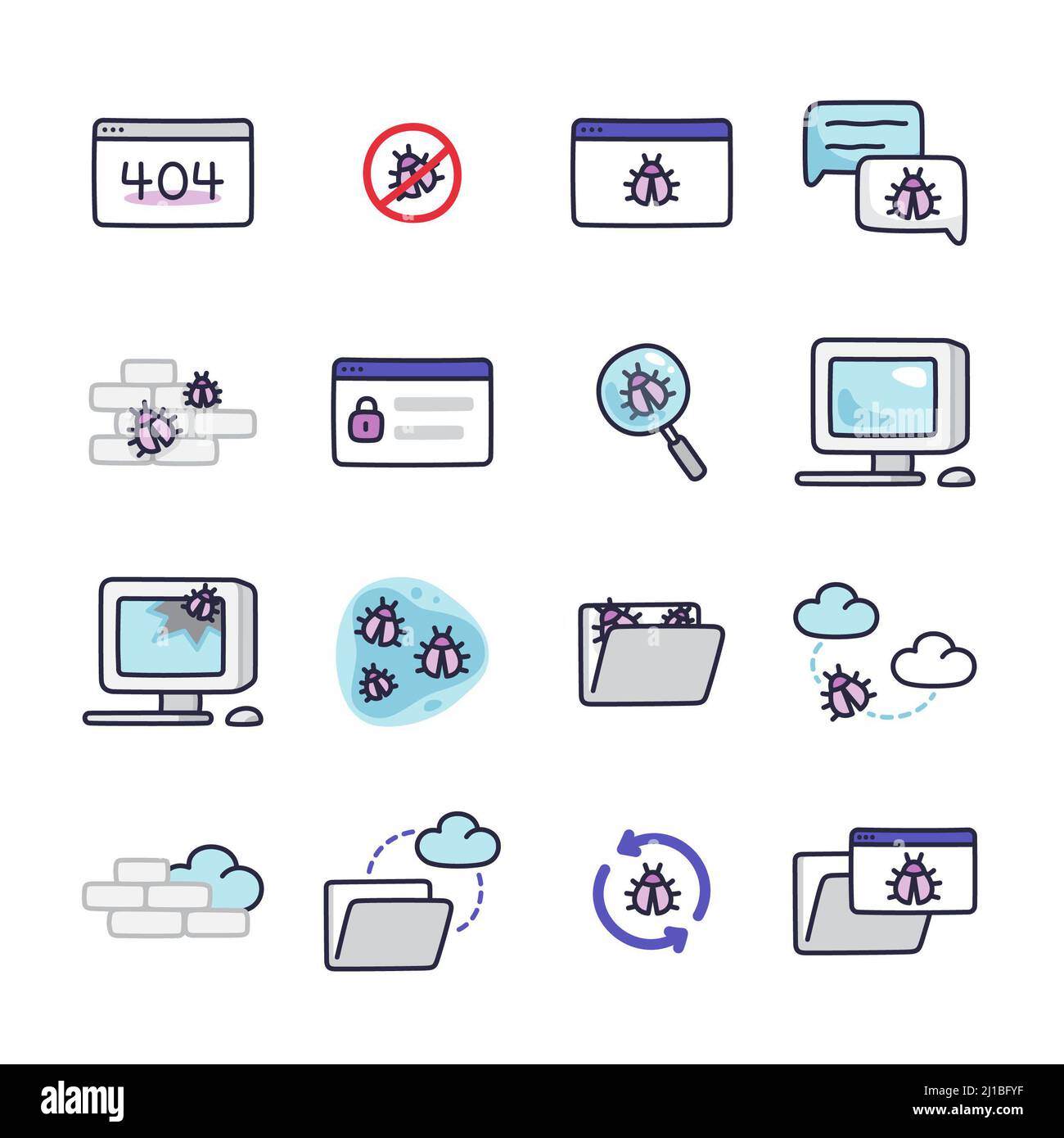 Software code icon doodle Cut Out Stock Images & Pictures - Alamy