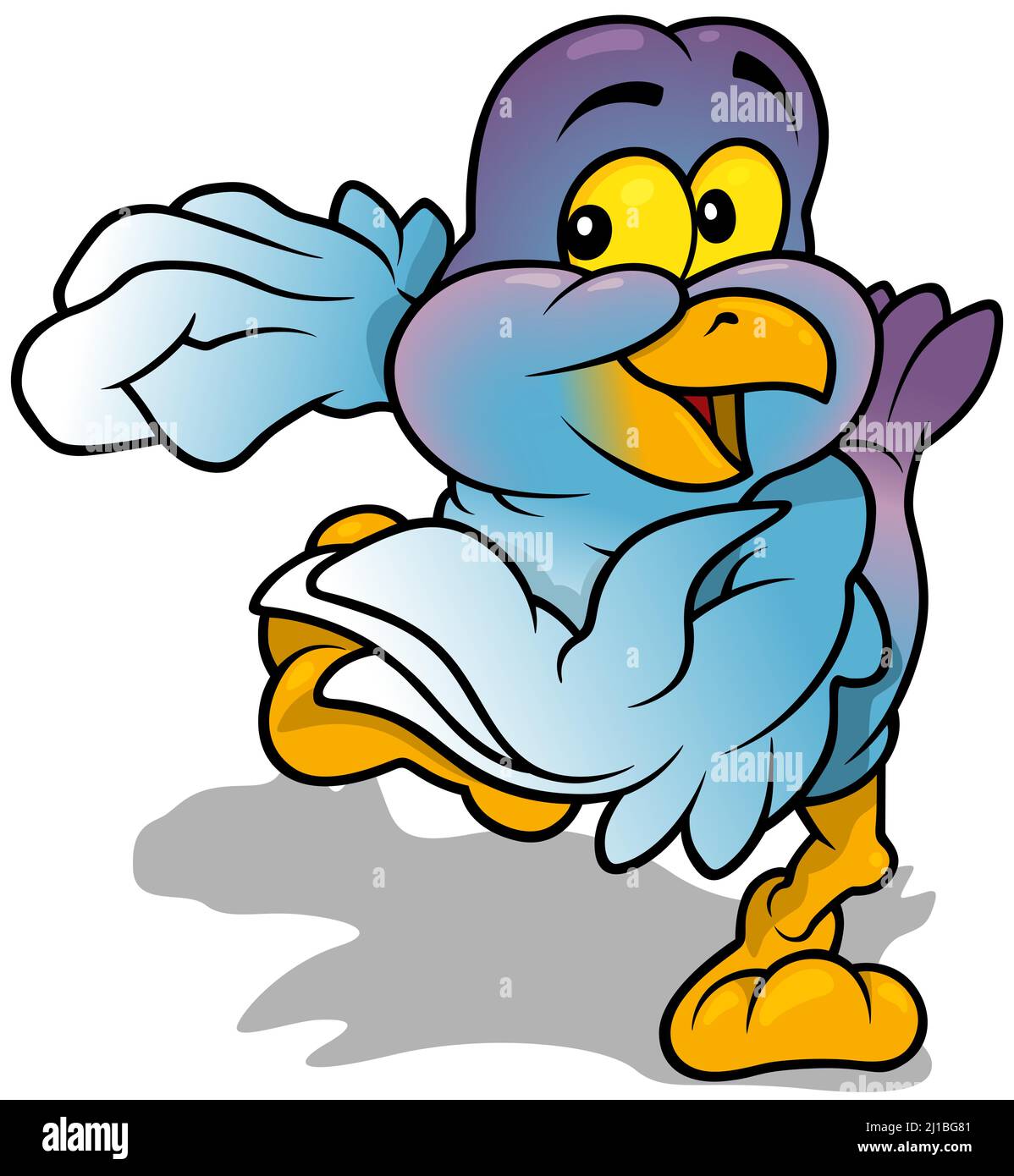 Cute Smiling Blue-purple Bird Stock Vector Image & Art - Alamy