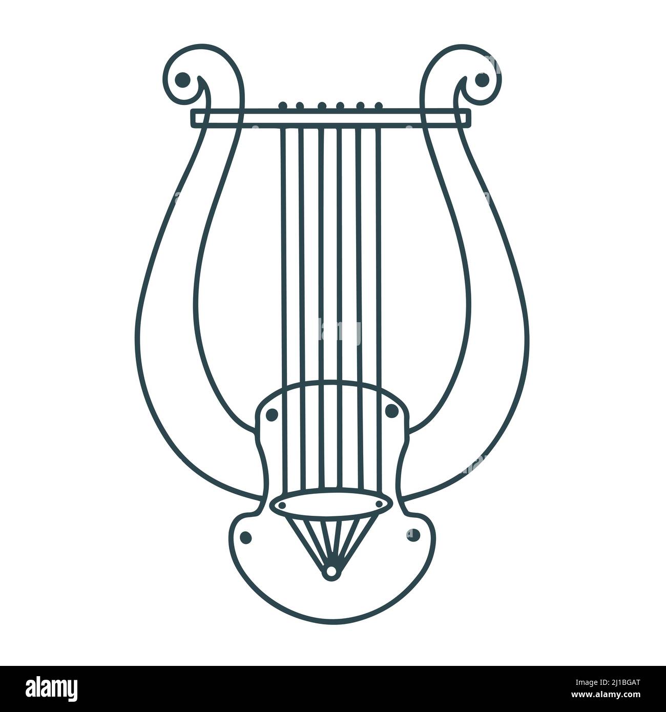 Greek harp musical instrument vector illustration Stock Vector Image ...