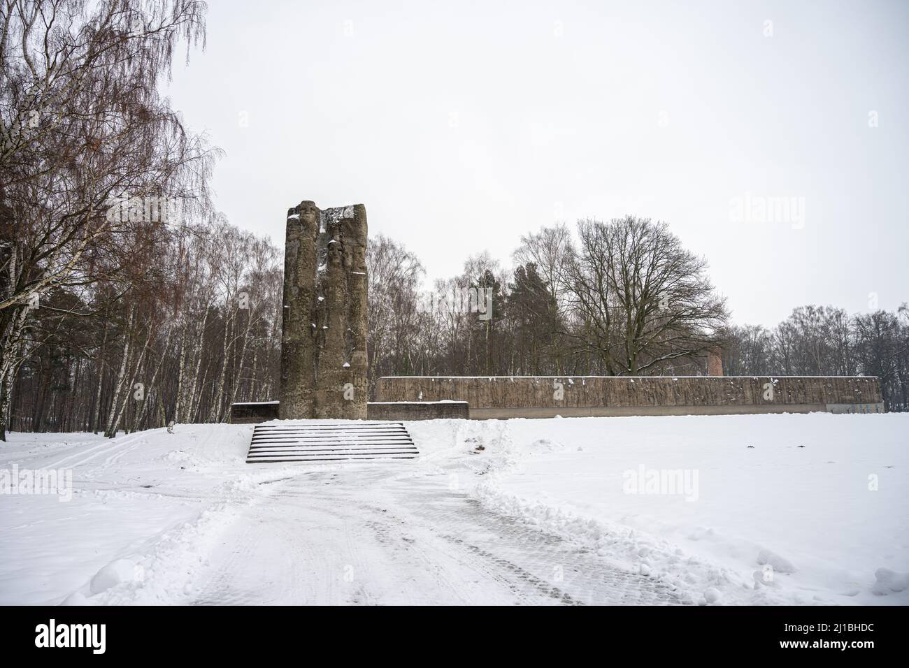 December 30, 2021 - Stutthof, Poland: A memorial monument at the Nazi ...