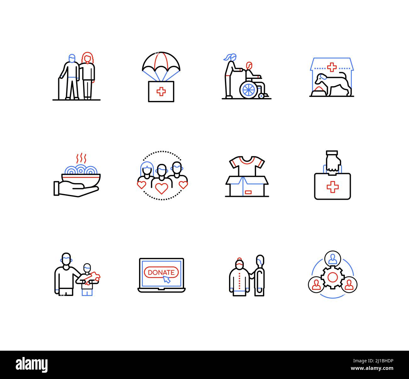 User help linear icons Stock Vector Images - Alamy