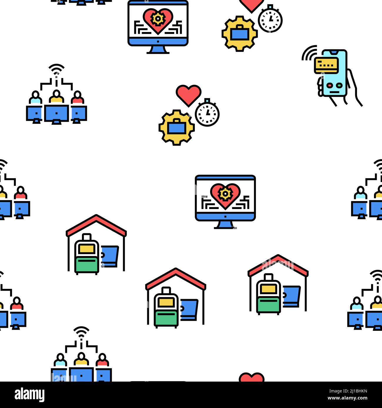 Digital Nomad Worker Vector Seamless Pattern Stock Vector Image & Art ...