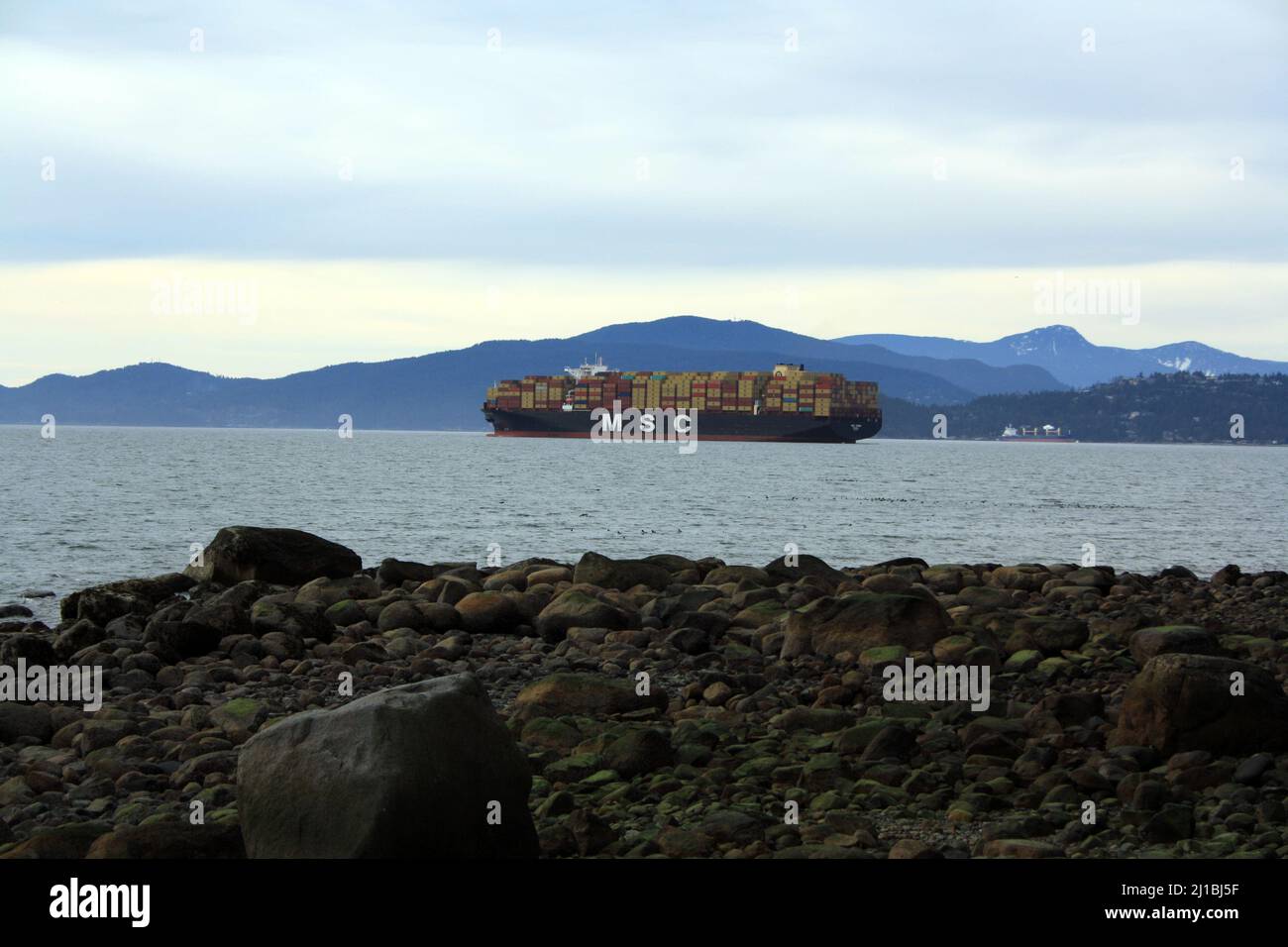 Container ship english bay hi-res stock photography and images - Alamy