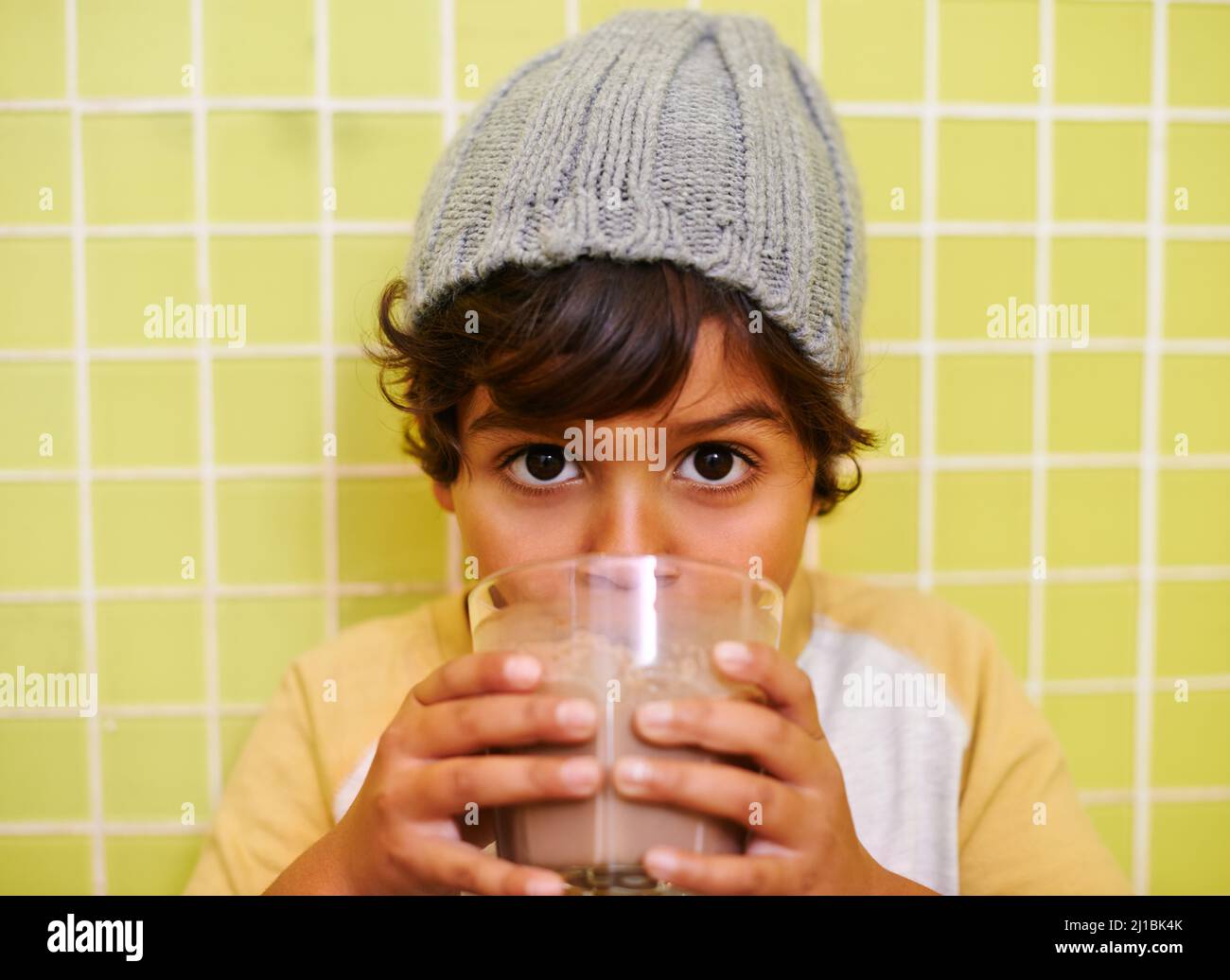 Child home alone milk hi-res stock photography and images - Alamy