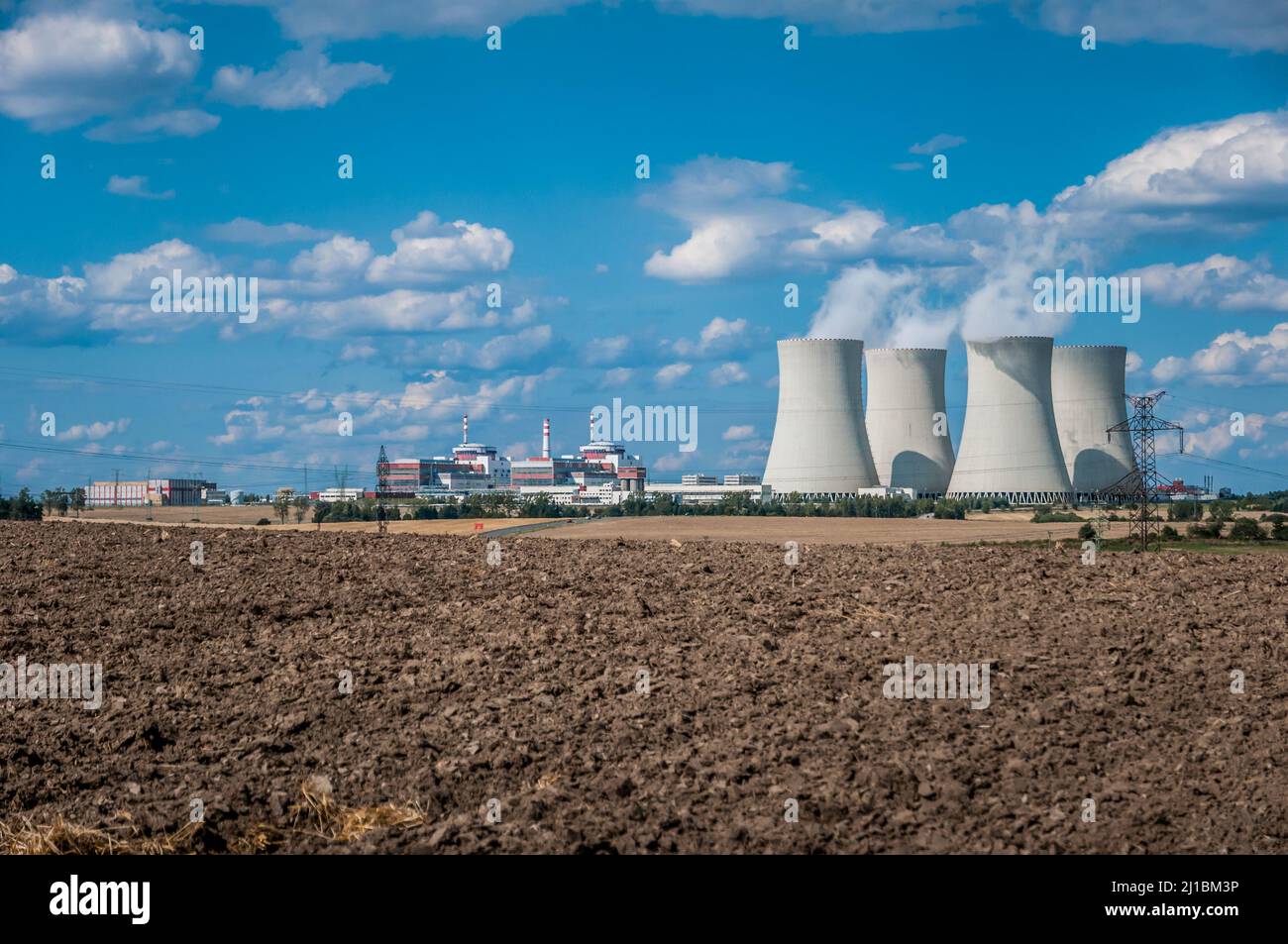 A nuclear power plant captured from the field Stock Photo - Alamy