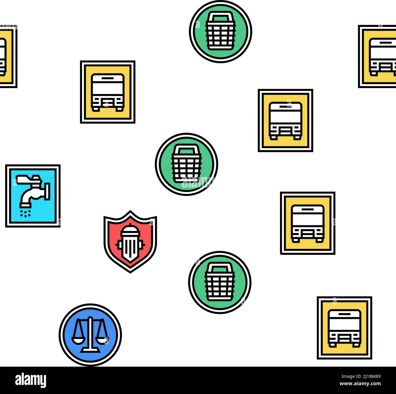 Public Service Signs Vector Seamless Pattern Stock Vector Image & Art ...