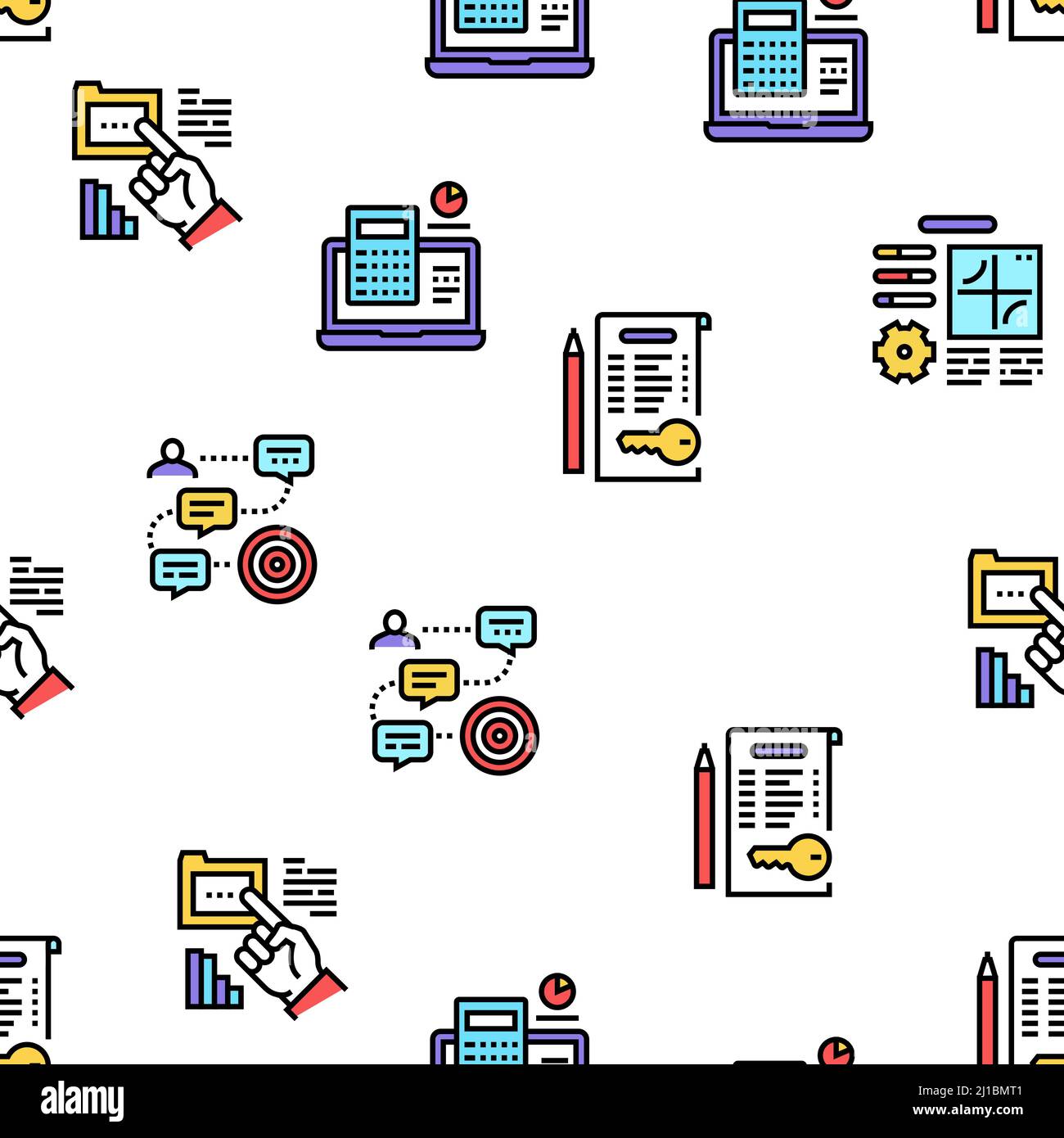 Planning Work Process Vector Seamless Pattern Stock Vector Image & Art ...
