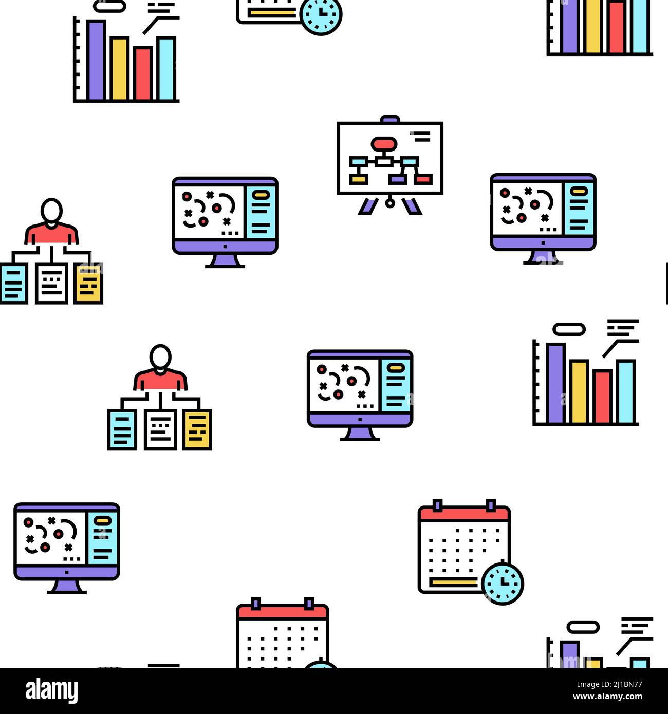 Planning Work Process Vector Seamless Pattern Stock Vector Image & Art ...
