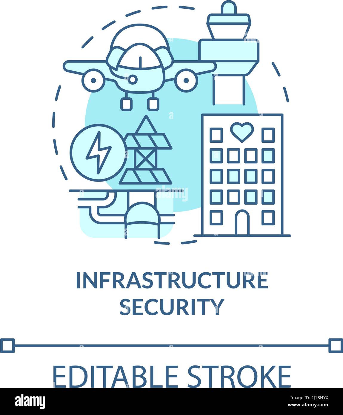 Infrastructure security turquoise concept icon Stock Vector Image & Art ...