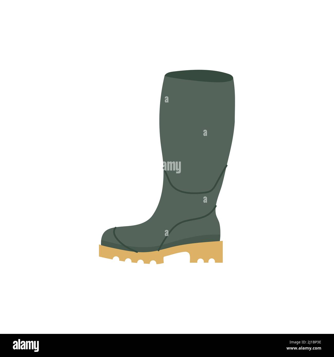 Green isolated water boot. For farming, gardening. Vector illustration ...
