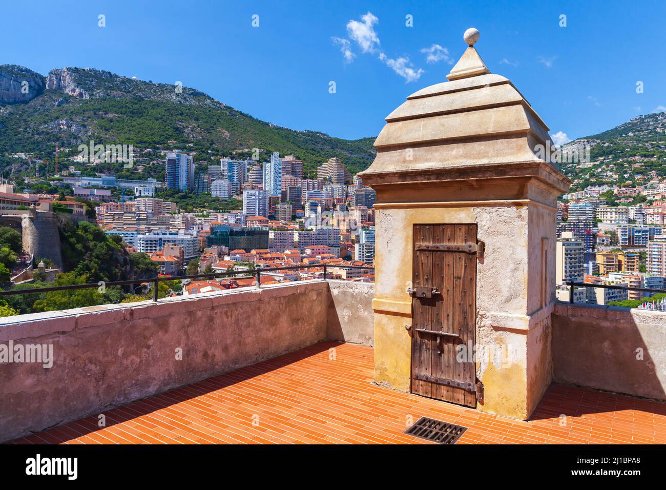 Old coastal fortification of Monte Carlo, Monaco a sunny summer day ...