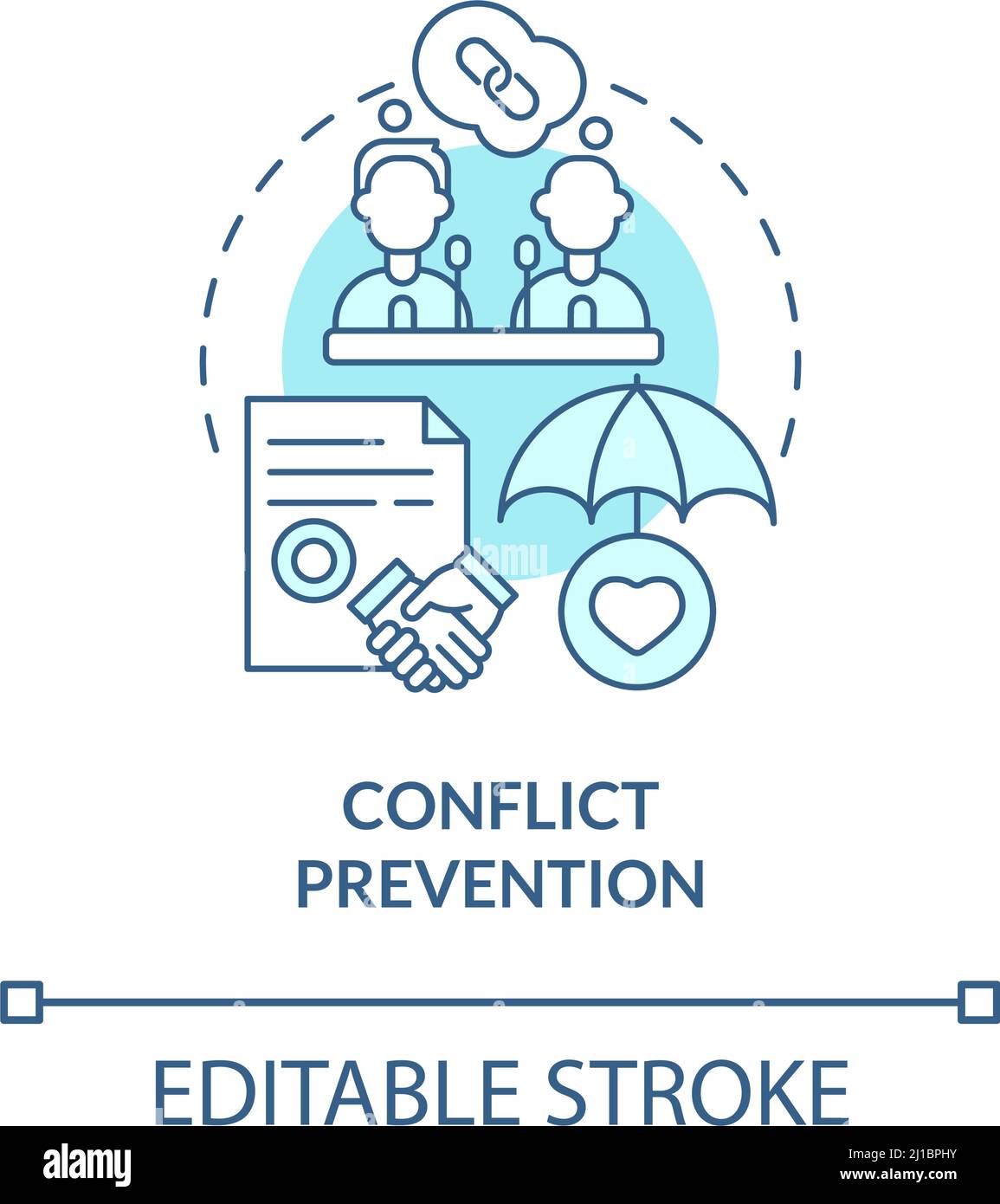 Conflict prevention turquoise concept icon Stock Vector Image & Art - Alamy