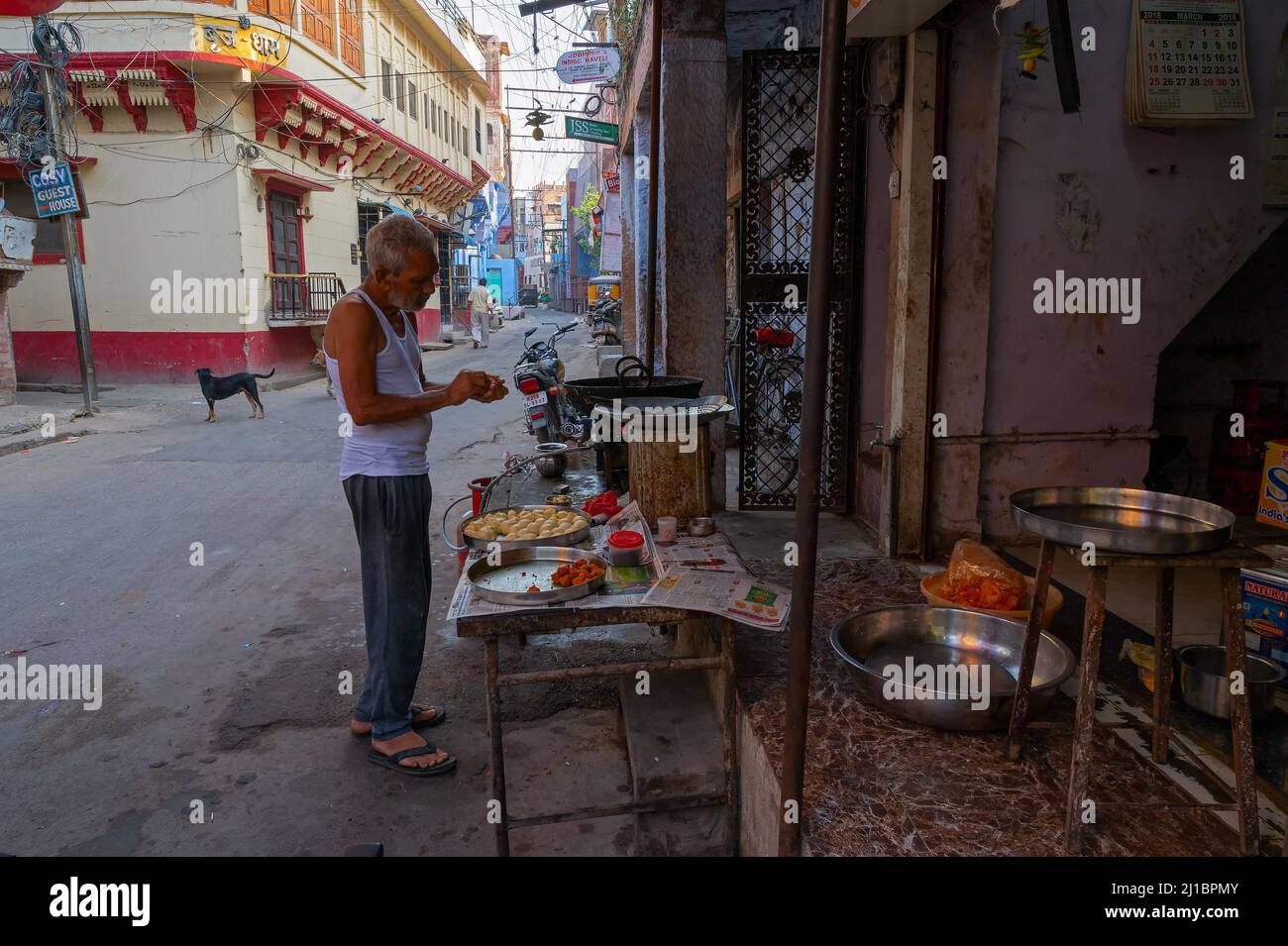 Jodhpur, Rajasthan, India - October 21st, 2019 : Man preparing ...
