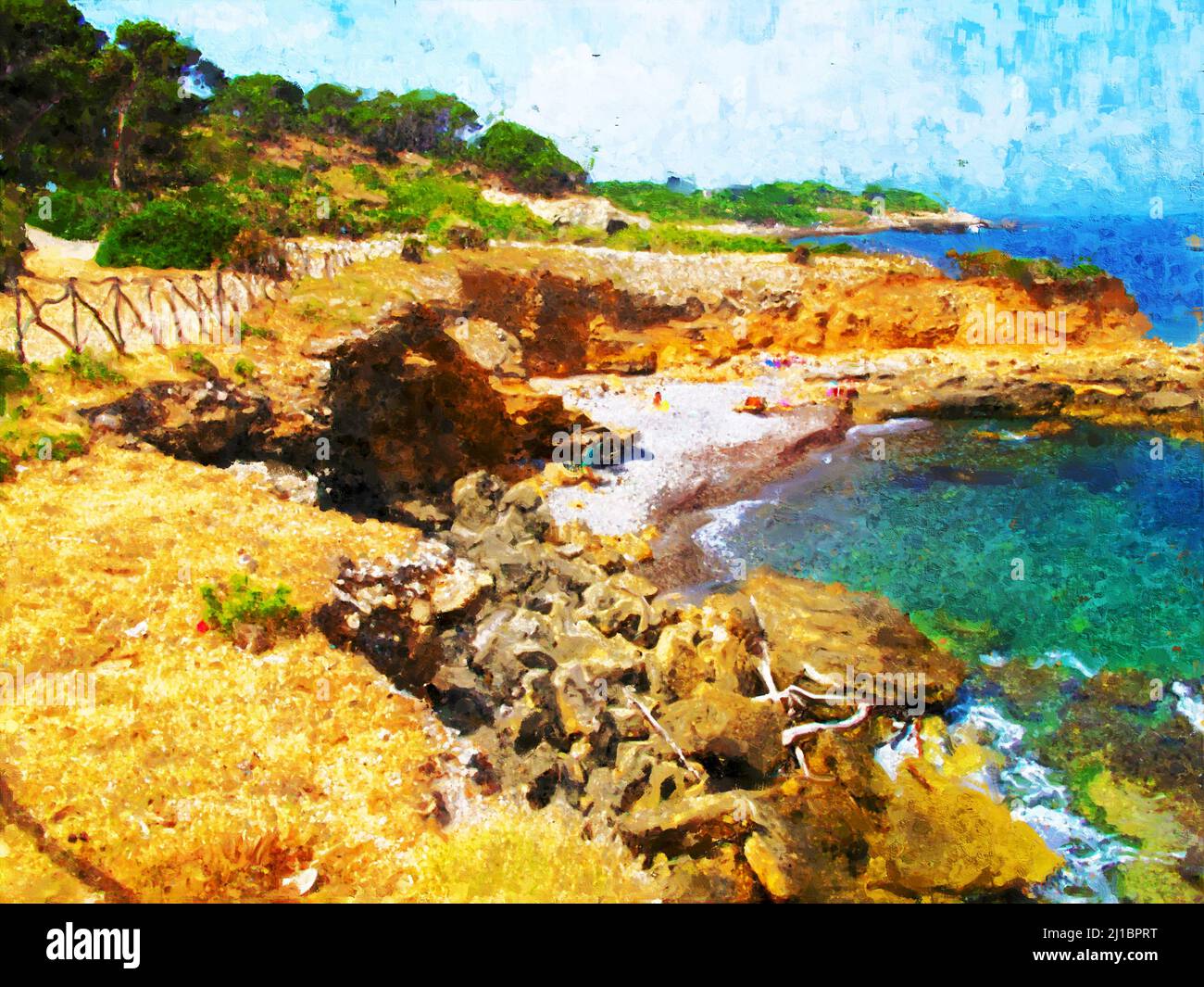 Bay of the Victoria Peninsula on the Balearic island of Mallorca. Bay ...