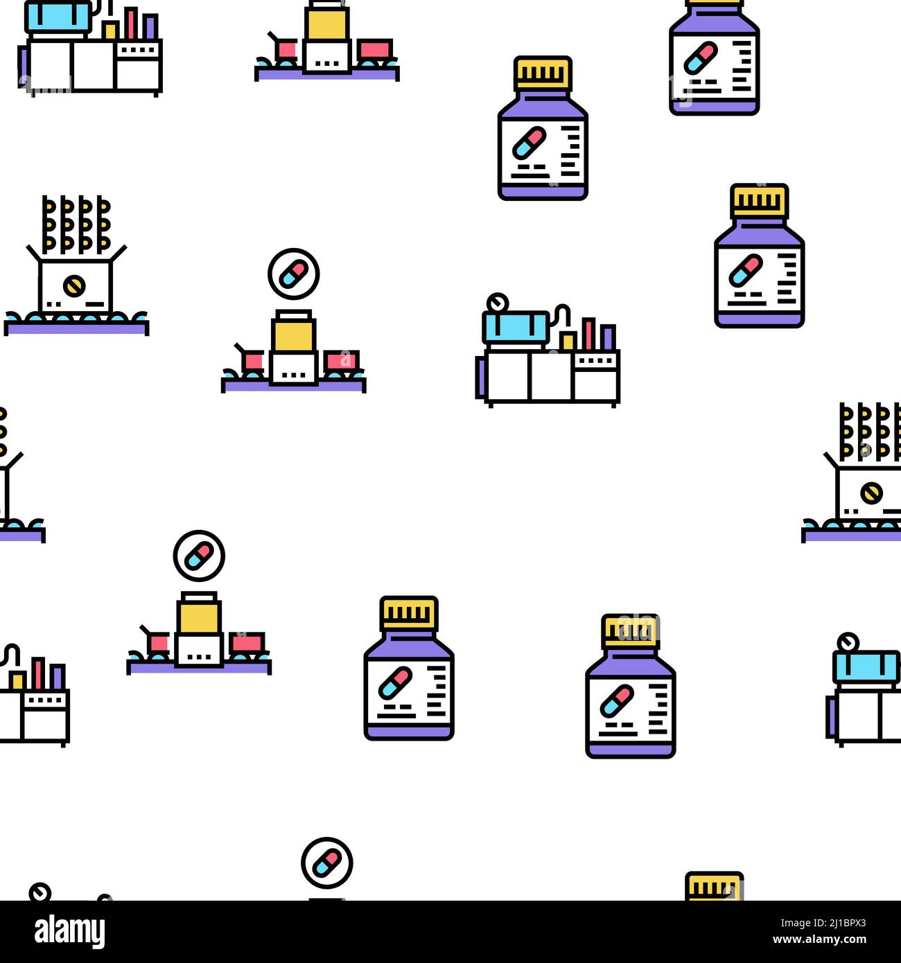Medical Drugs Production Factory Icons Set Vector Stock Vector Image ...