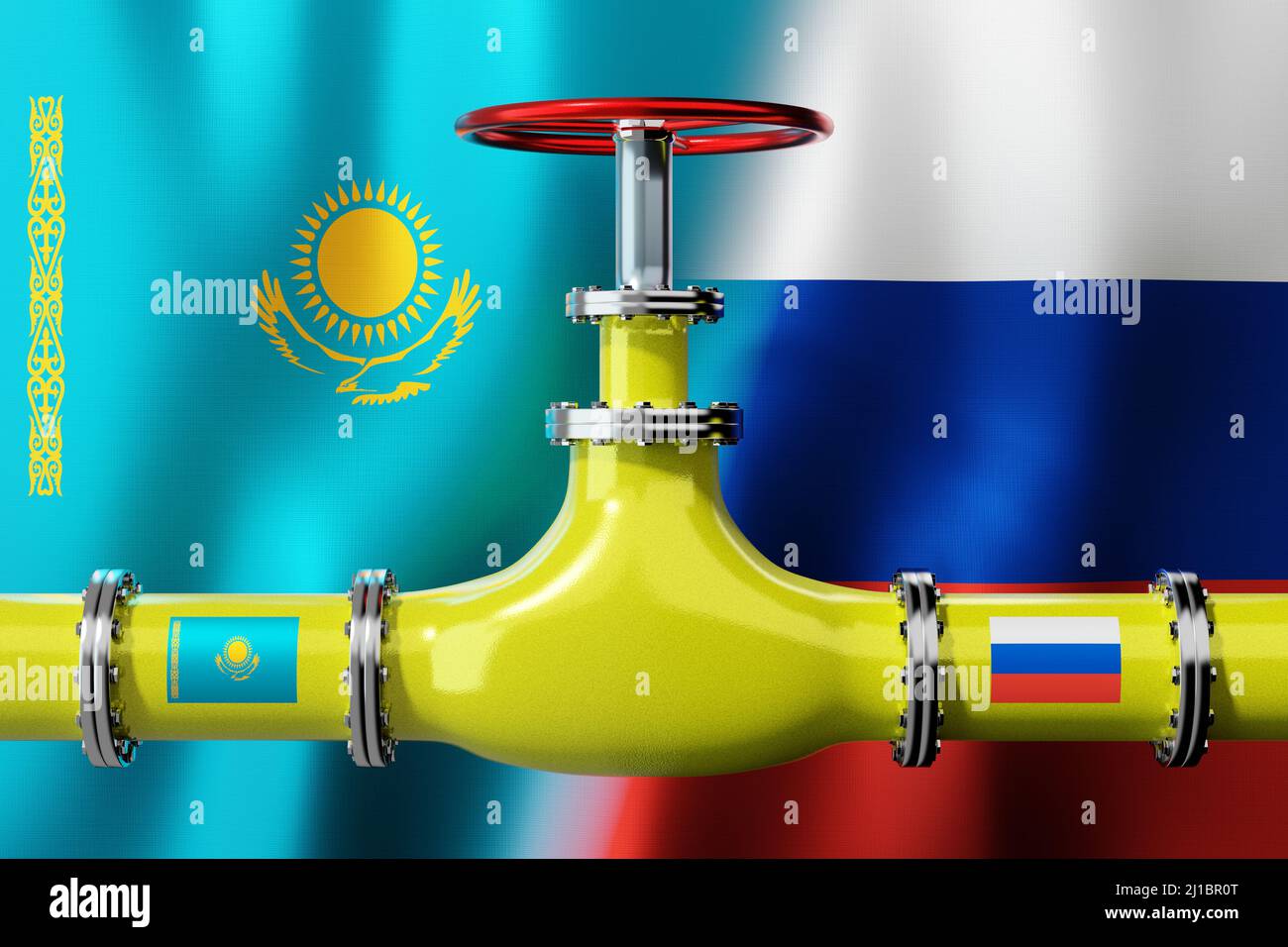 Pipeline with flags kazakhstan hi-res stock photography and images - Alamy