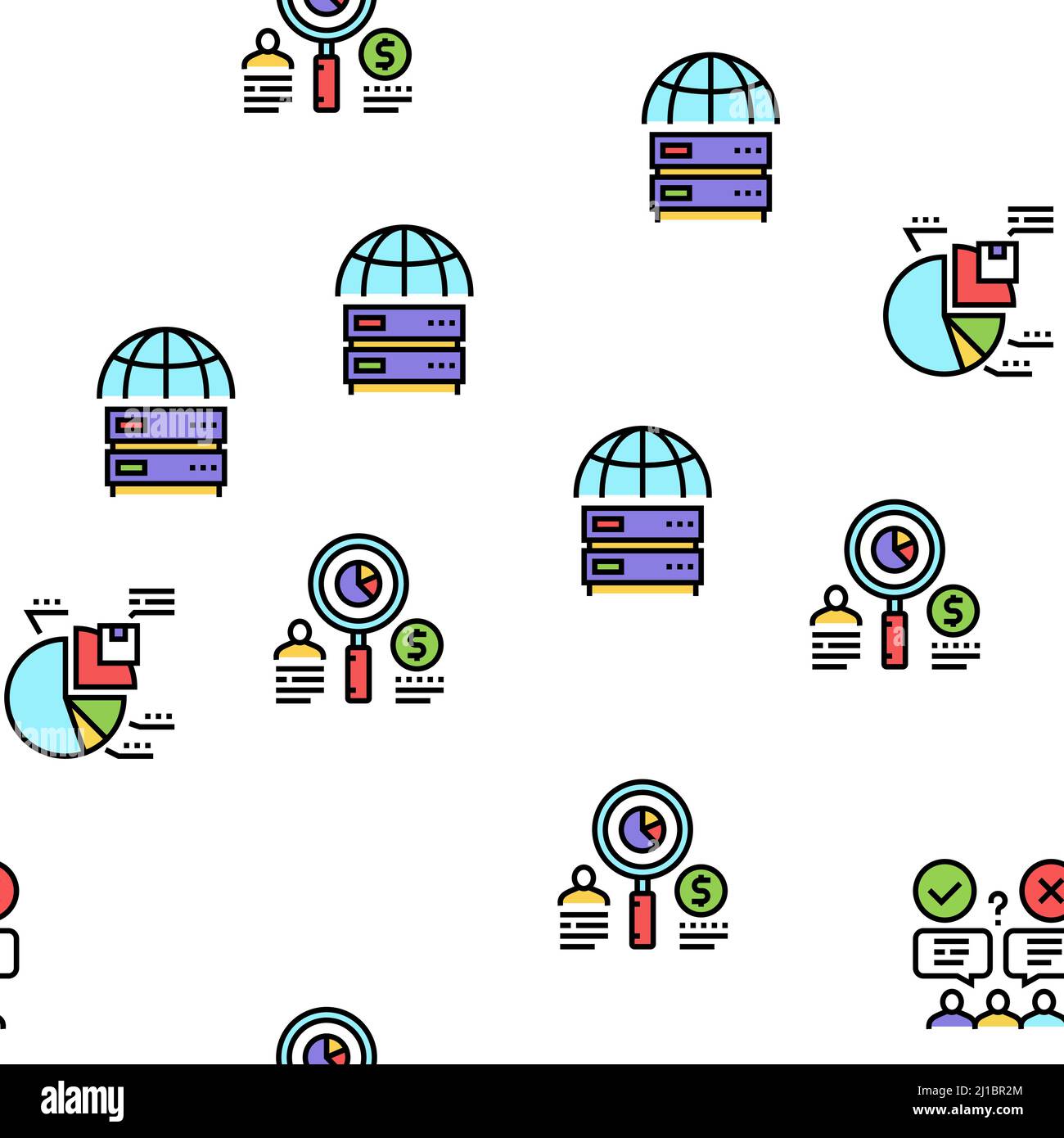 Market Research And Analysis Icons Set Vector Stock Vector Image & Art ...