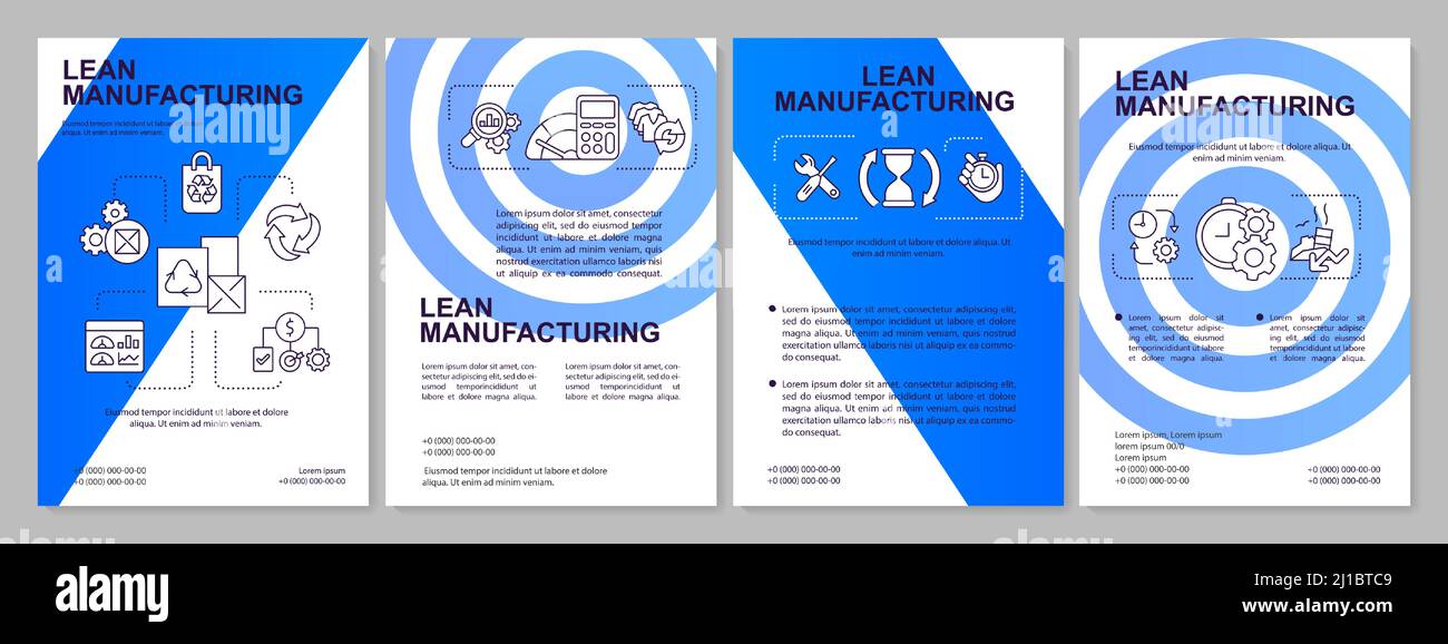 Lean manufacturing blue brochure template Stock Vector Image & Art - Alamy