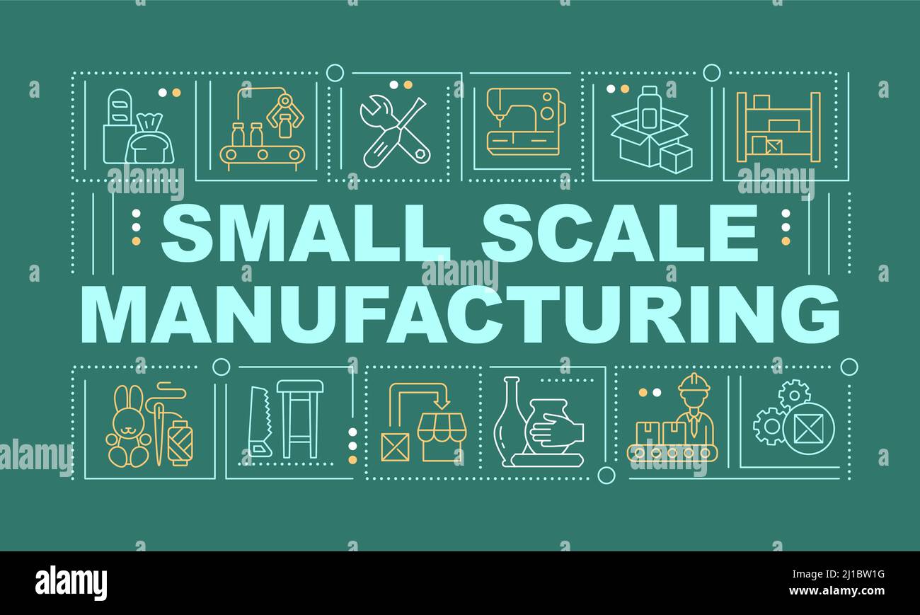 Small scale manufacturing word concepts green banner Stock Vector Image ... Small scale manufacturing word concepts green banner Stock Vector Image ...