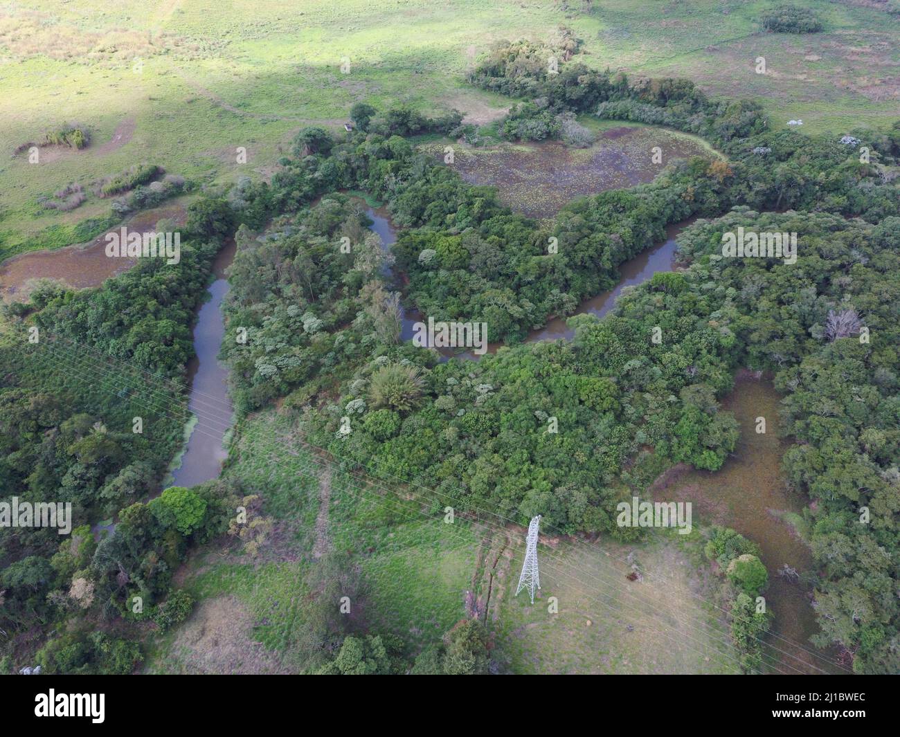 A top view of urban river Stock Photo - Alamy