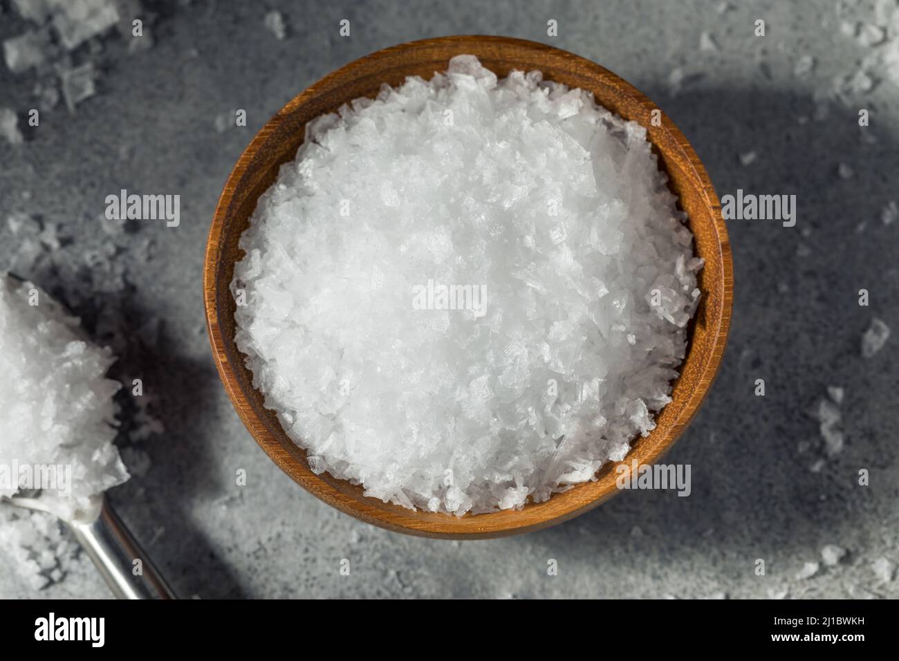 Organic Raw Flakey Sea Salt in a Bowl Stock Photo - Alamy