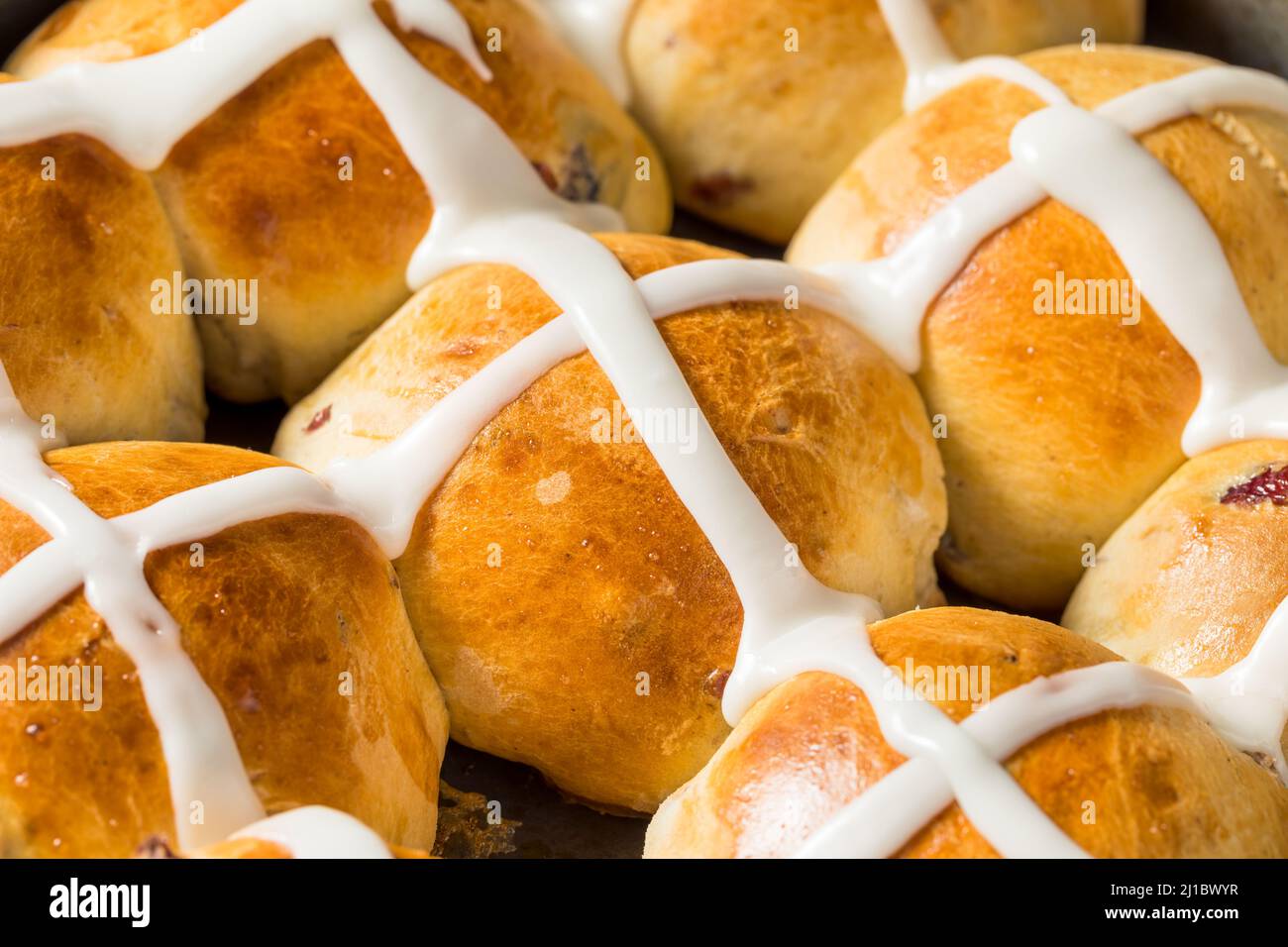 Homemade Easter Hot Cross Buns for Easter Stock Photo - Alamy