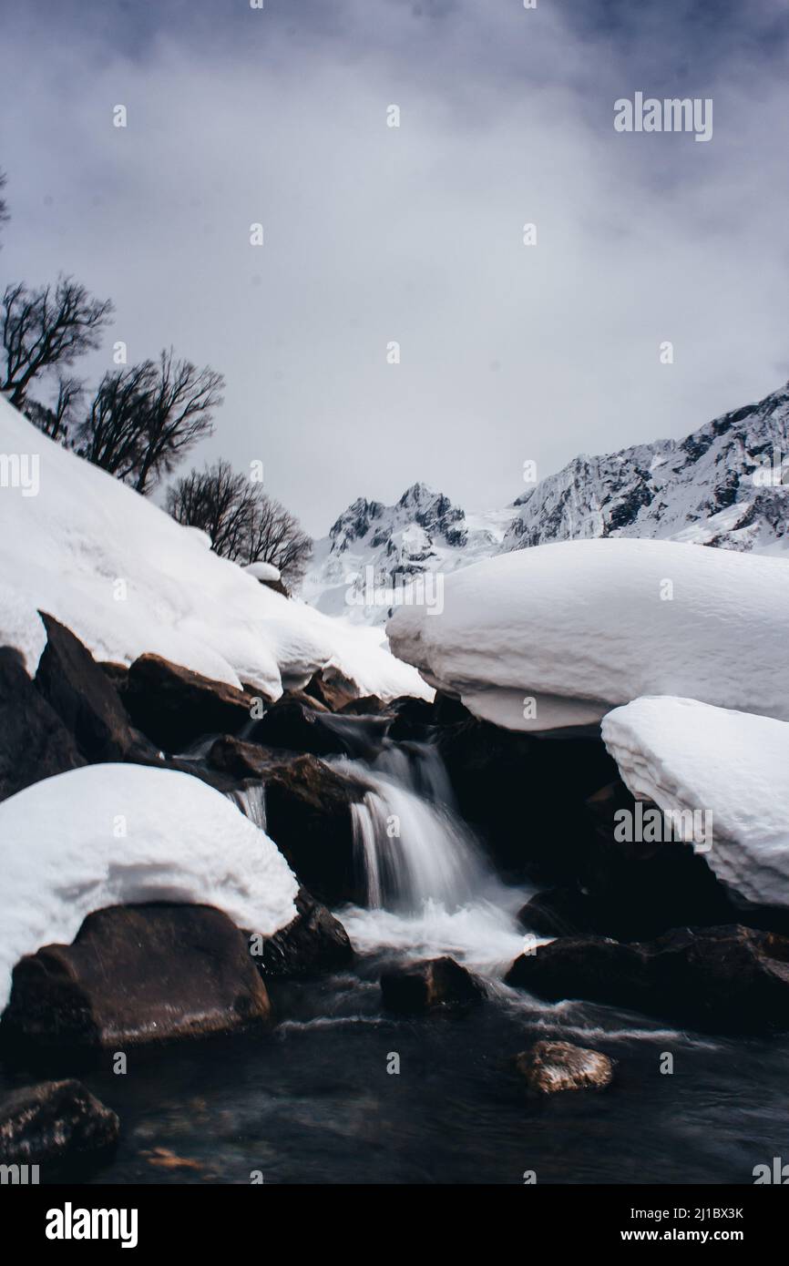 Frozen waterfall with small lake hi-res stock photography and images ...