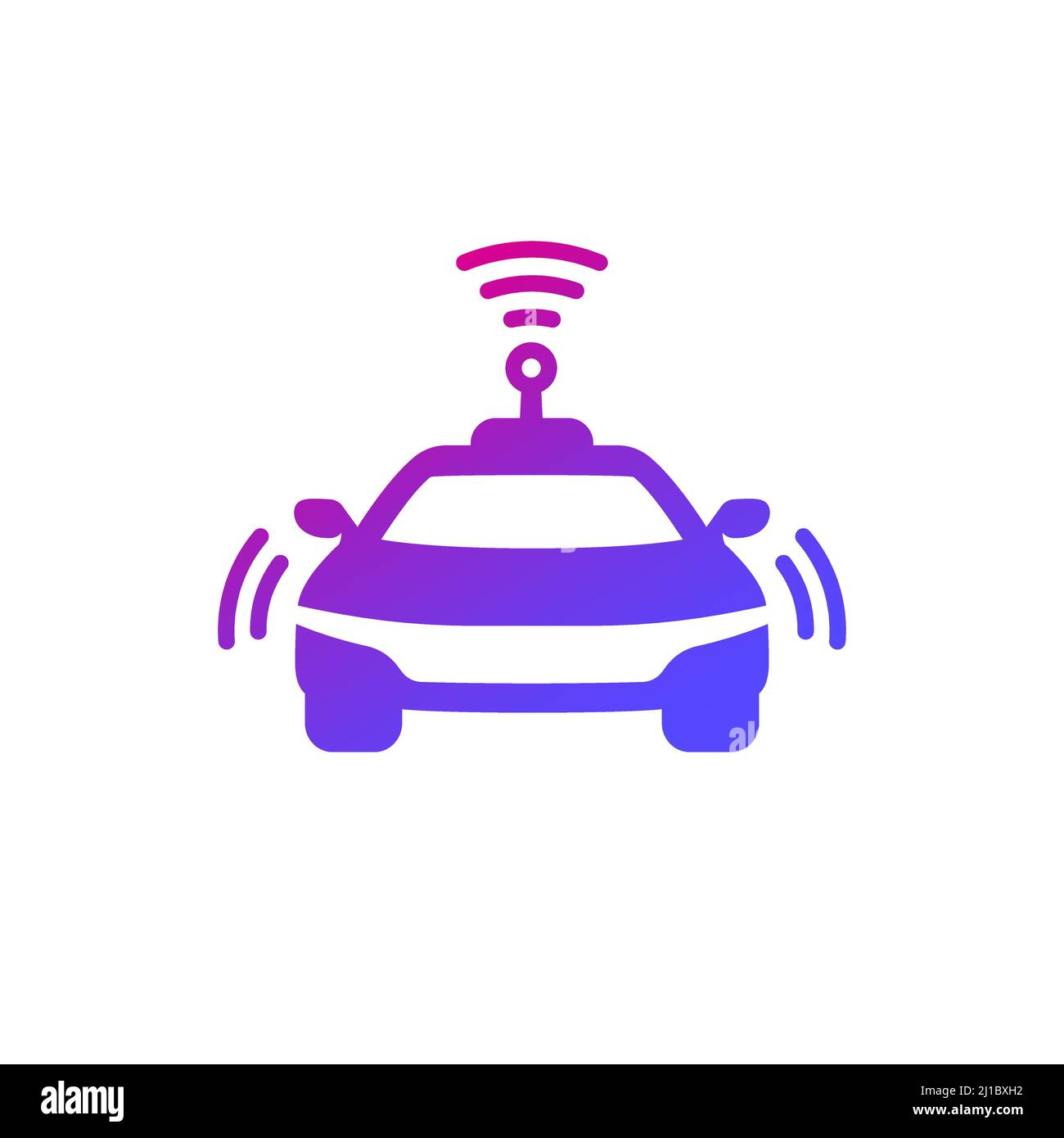 autonomous car icon on white, smart vehicle vector Stock Vector Image ...