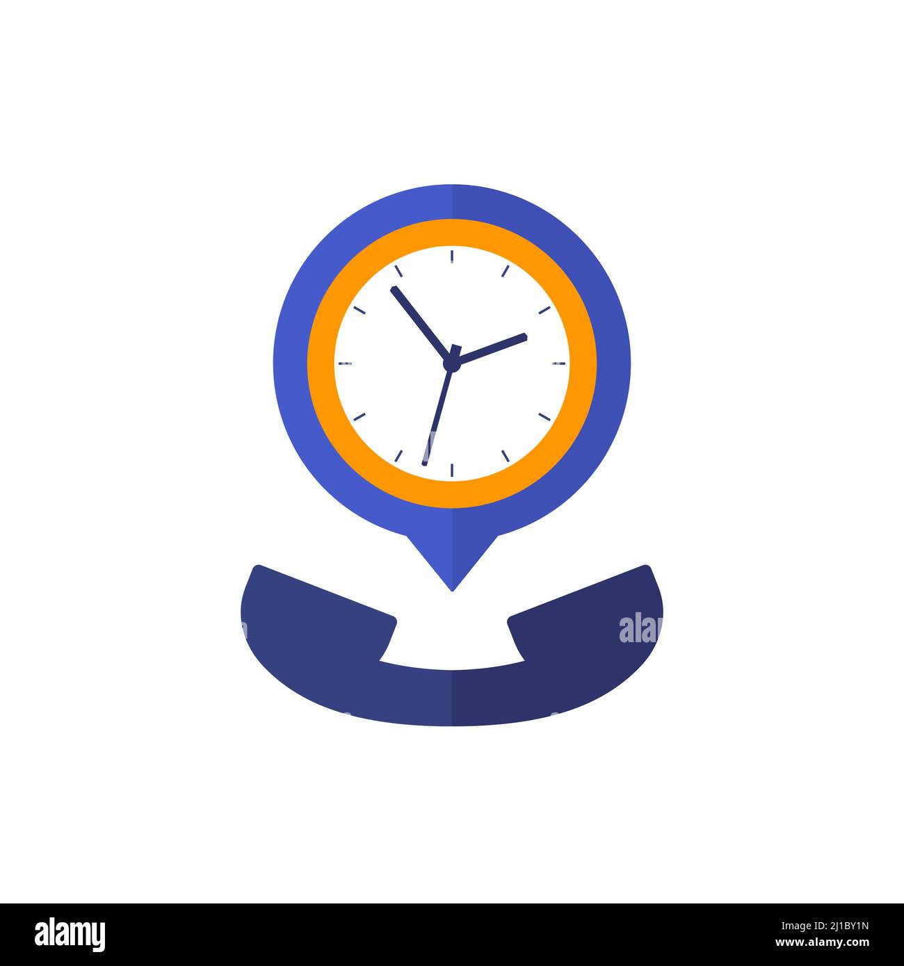 call duration vector icon, phone and clock Stock Vector Image & Art - Alamy