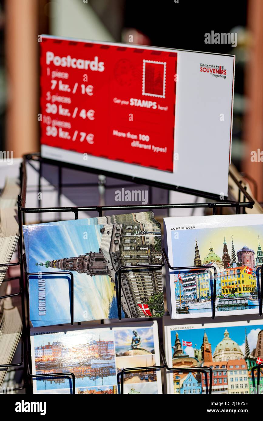 Postcard stand, Copenhagen, Denmark Stock Photo - Alamy