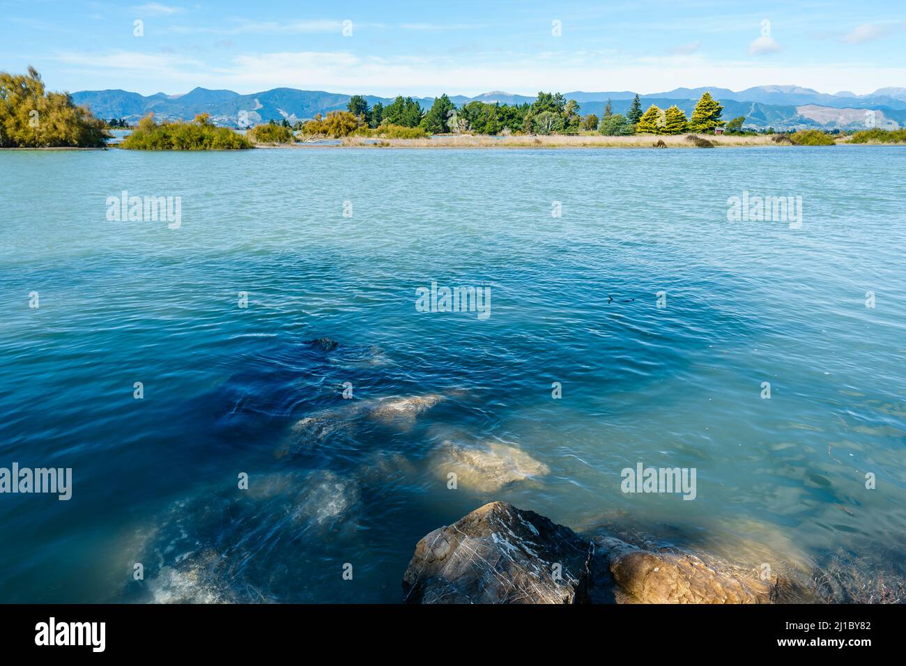 The Rabbit Island, Tasman Bay, New Zealand in summer Stock Photo - Alamy