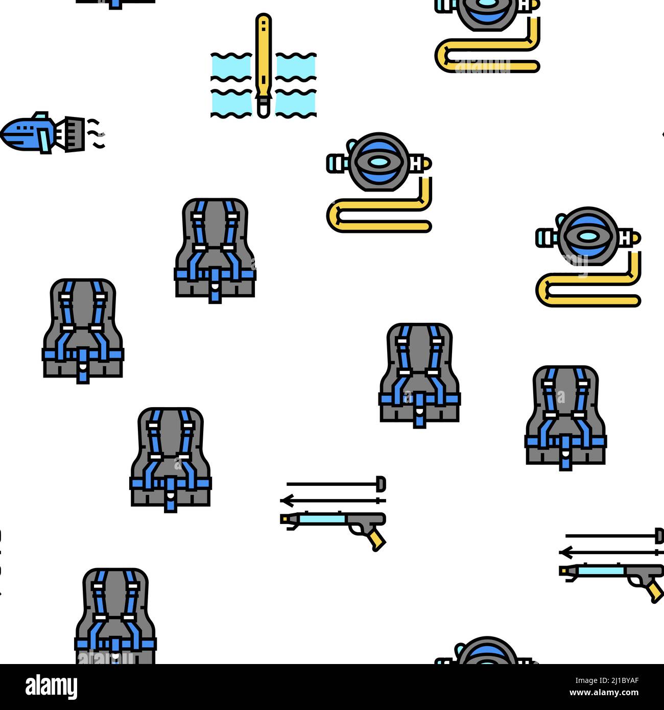 Diving Scuba Equipment Vector Seamless Pattern Stock Vector Image & Art ...