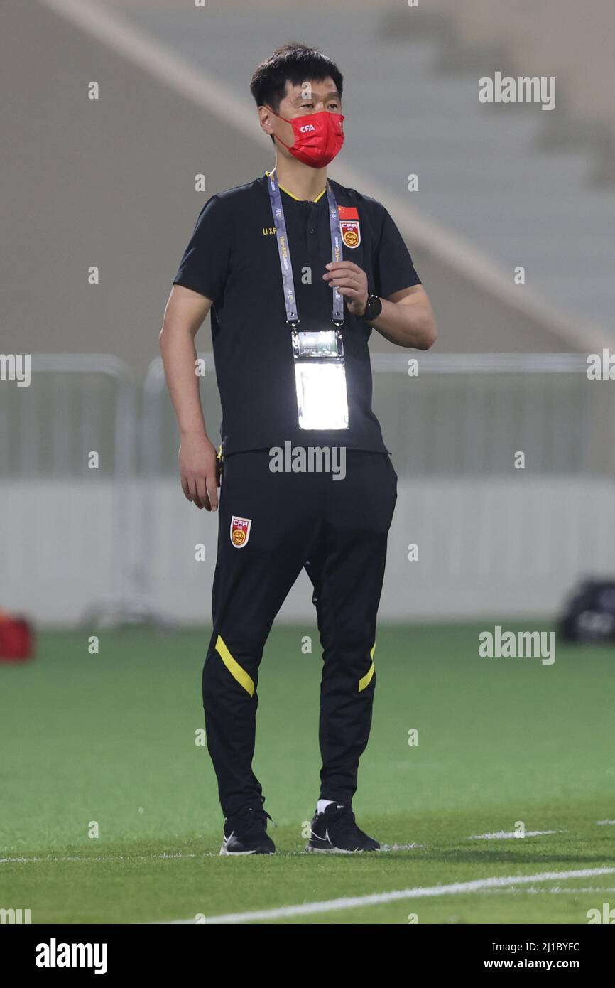 Sharjah, United Arab Emirates. 24th Mar, 2022. Head coach Li Xiaopeng ...