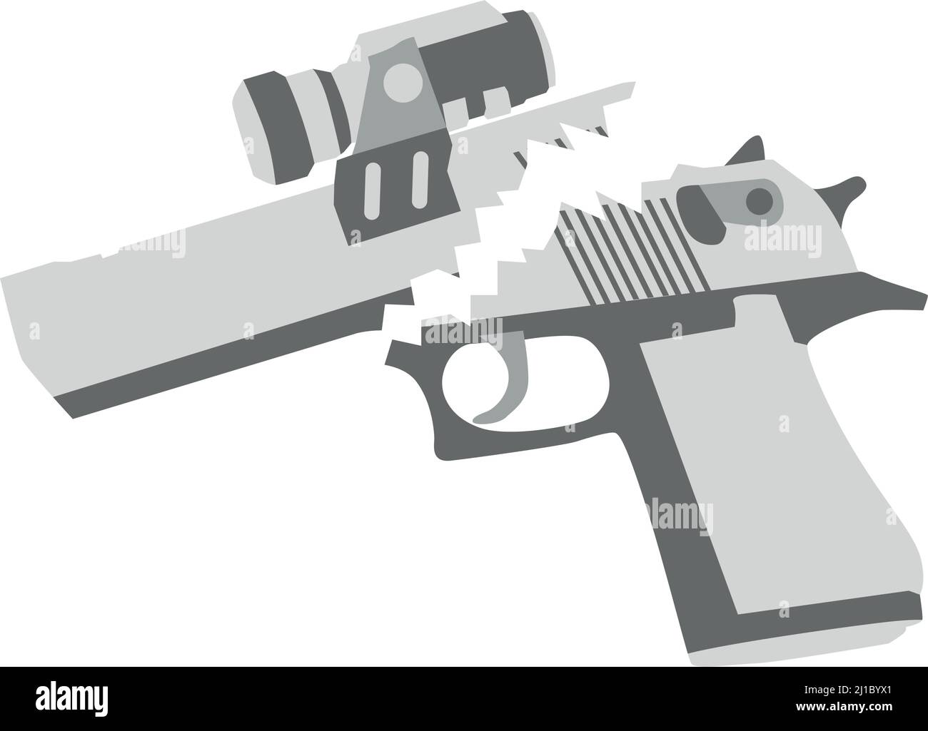 Isolated broken gun grey weapon Vector Stock Vector Image & Art - Alamy