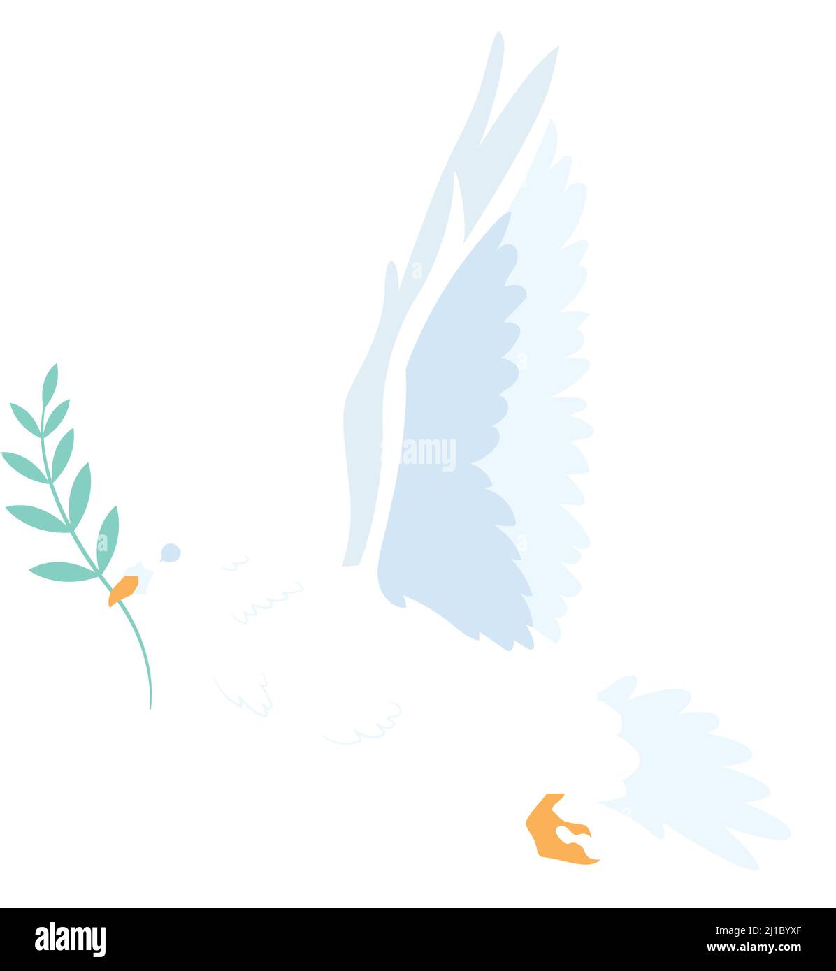 Isolated white flying pigeon with leaves Vector Stock Vector Image ...