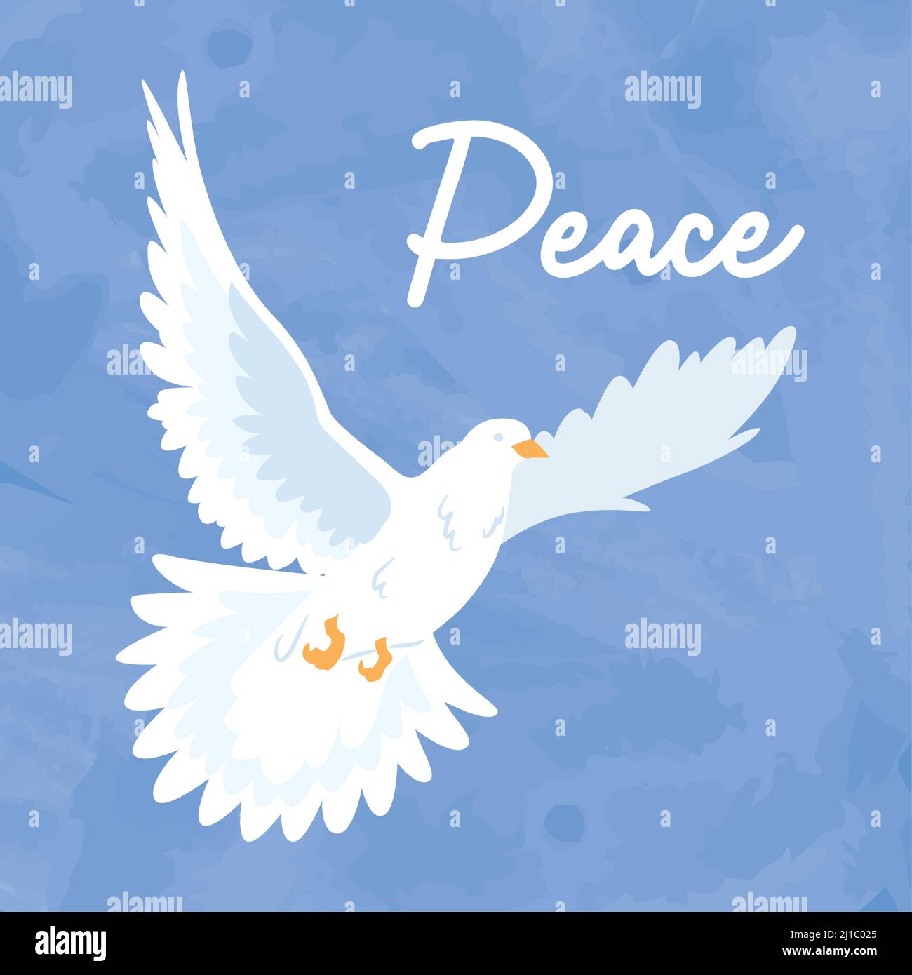 Flying white pigeon Blue peace background concept Vector Stock Vector ...