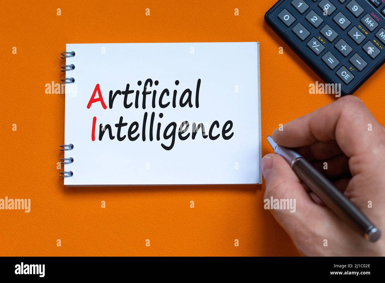 AI artificial intelligence symbol. Words AI artificial intelligence on ...