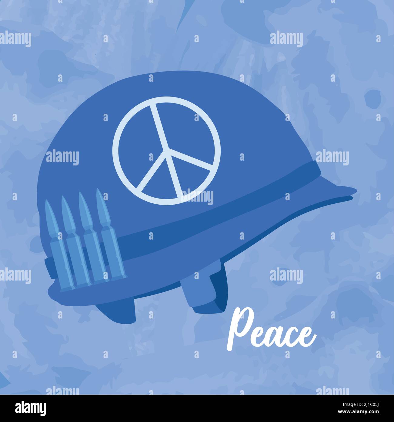 Isolated military helmet with bullets Peace concept background Vector ...