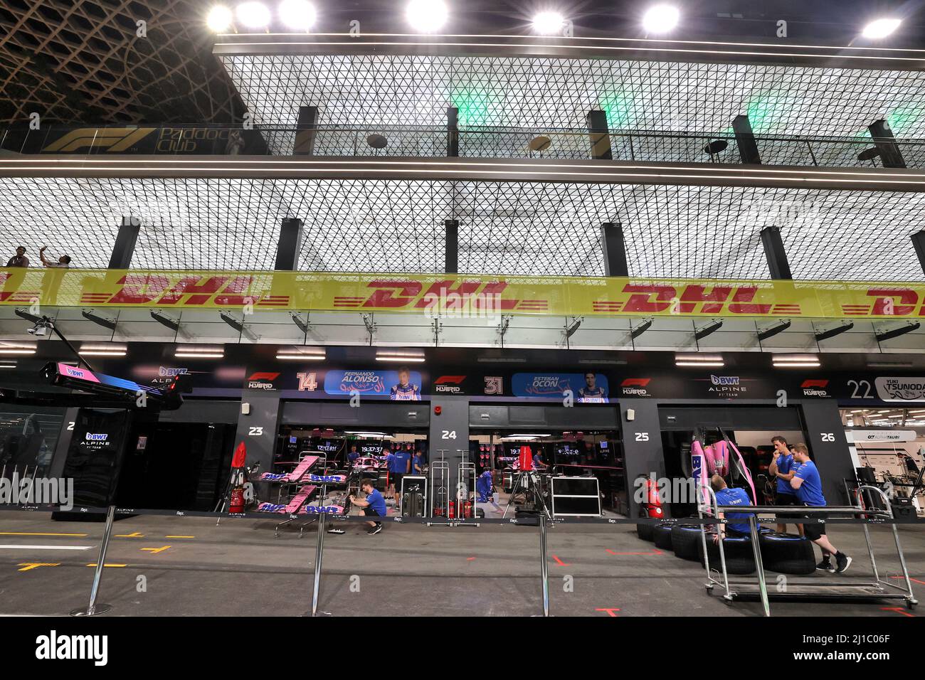 Alpine f1 team pit garages hi-res stock photography and images - Alamy