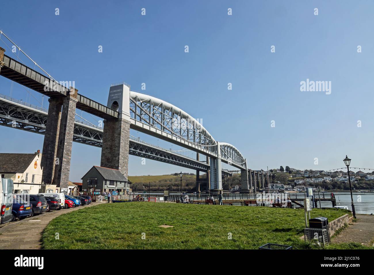 The Royal Albert Bridge aka Saltash Bridge is a single track historic ...