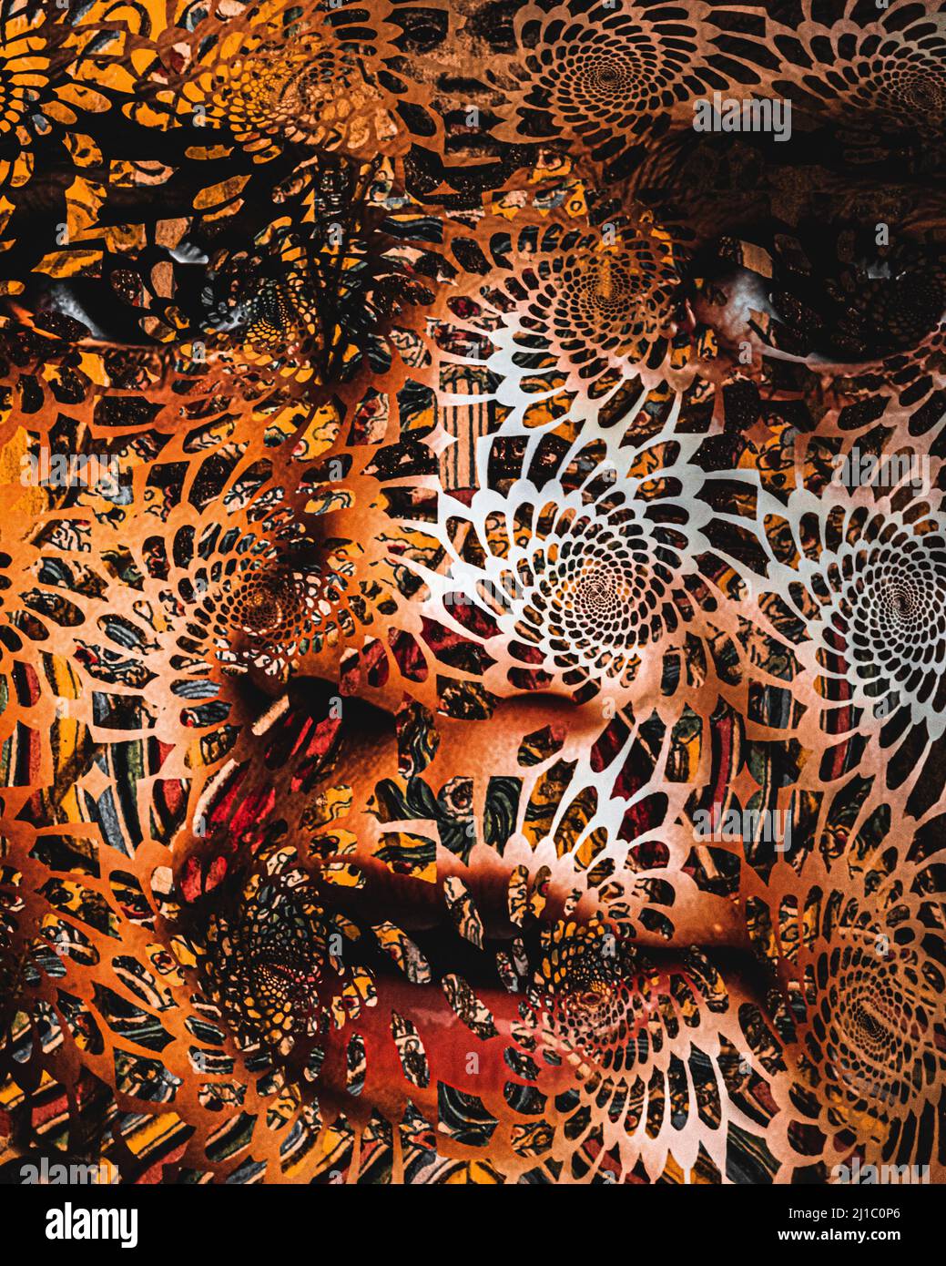 A vertical of abstract curvy patterns resembling a face Stock Photo - Alamy