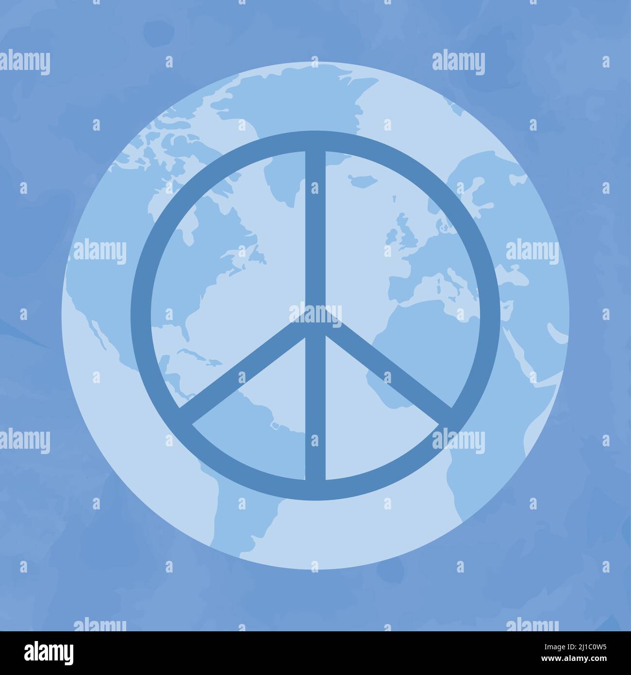 Peace symbol on an earth globe Peace concept background Vector Stock ...