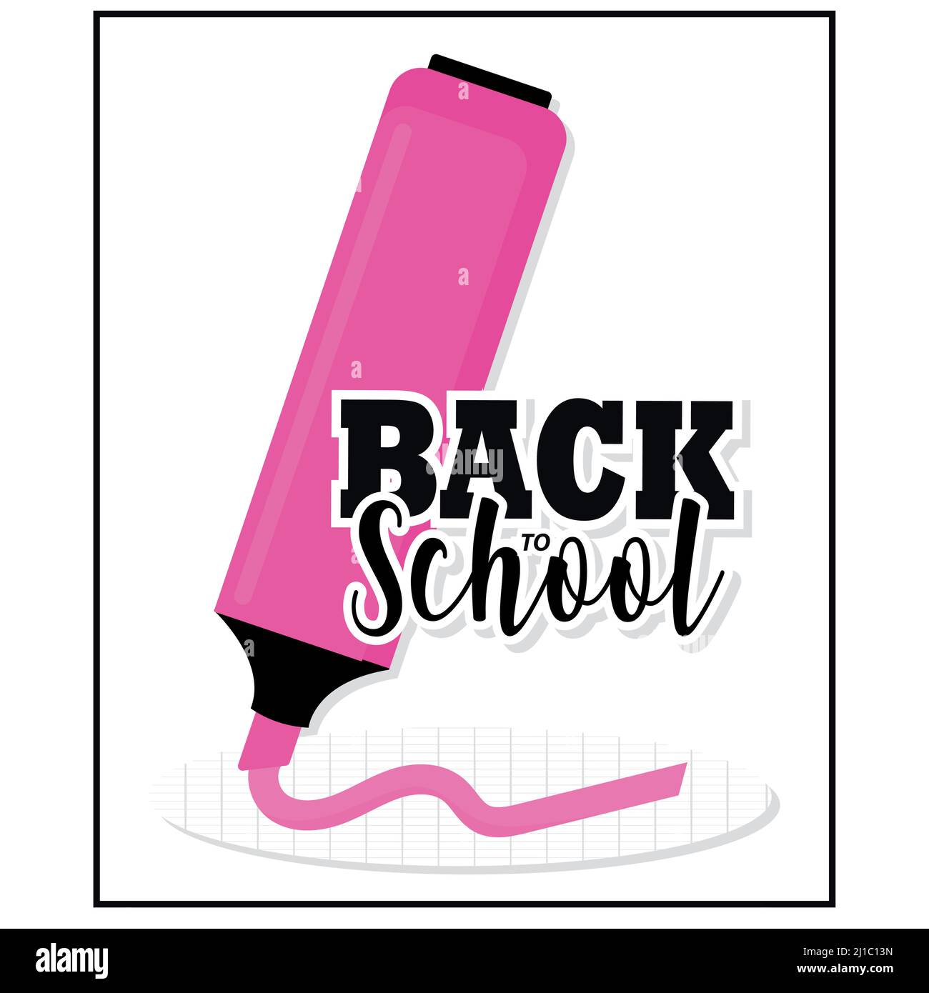 Poster marker back to school vector illustration Stock Vector Image ...