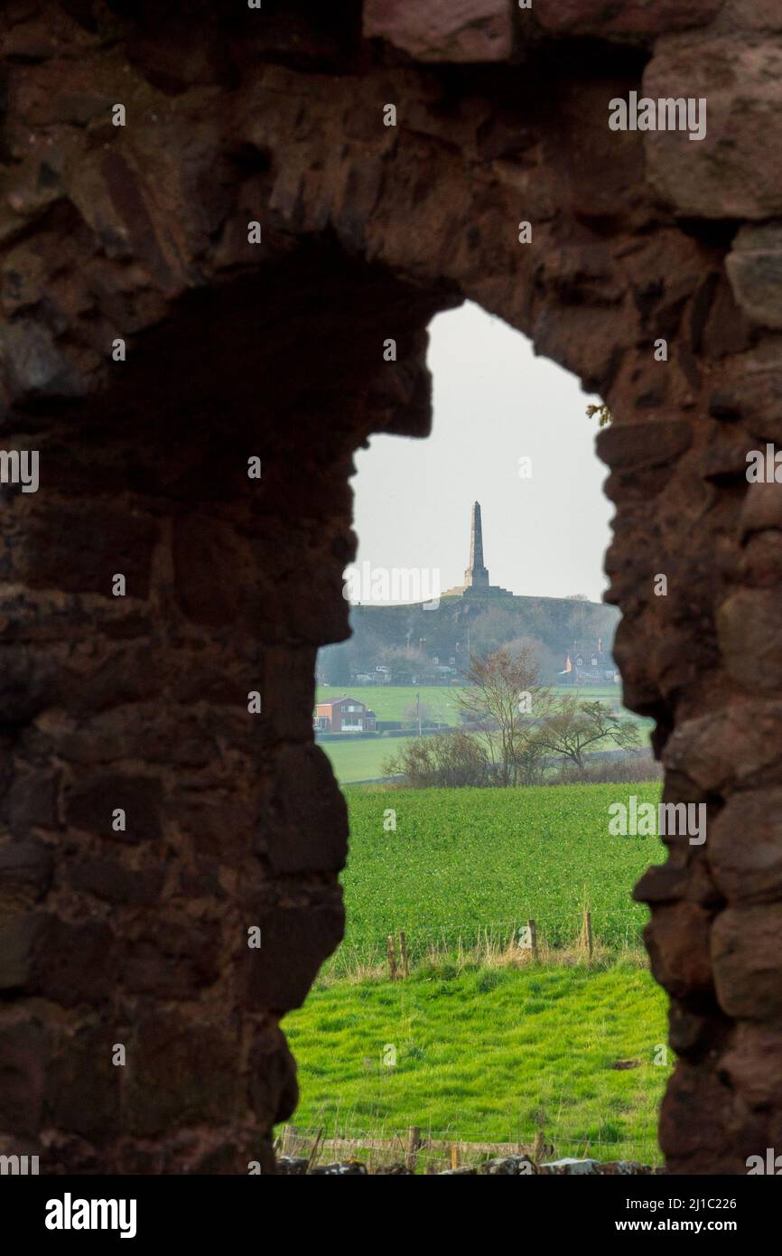 Lilleshall Abbey and Lilleshall Monument Stock Photo - Alamy