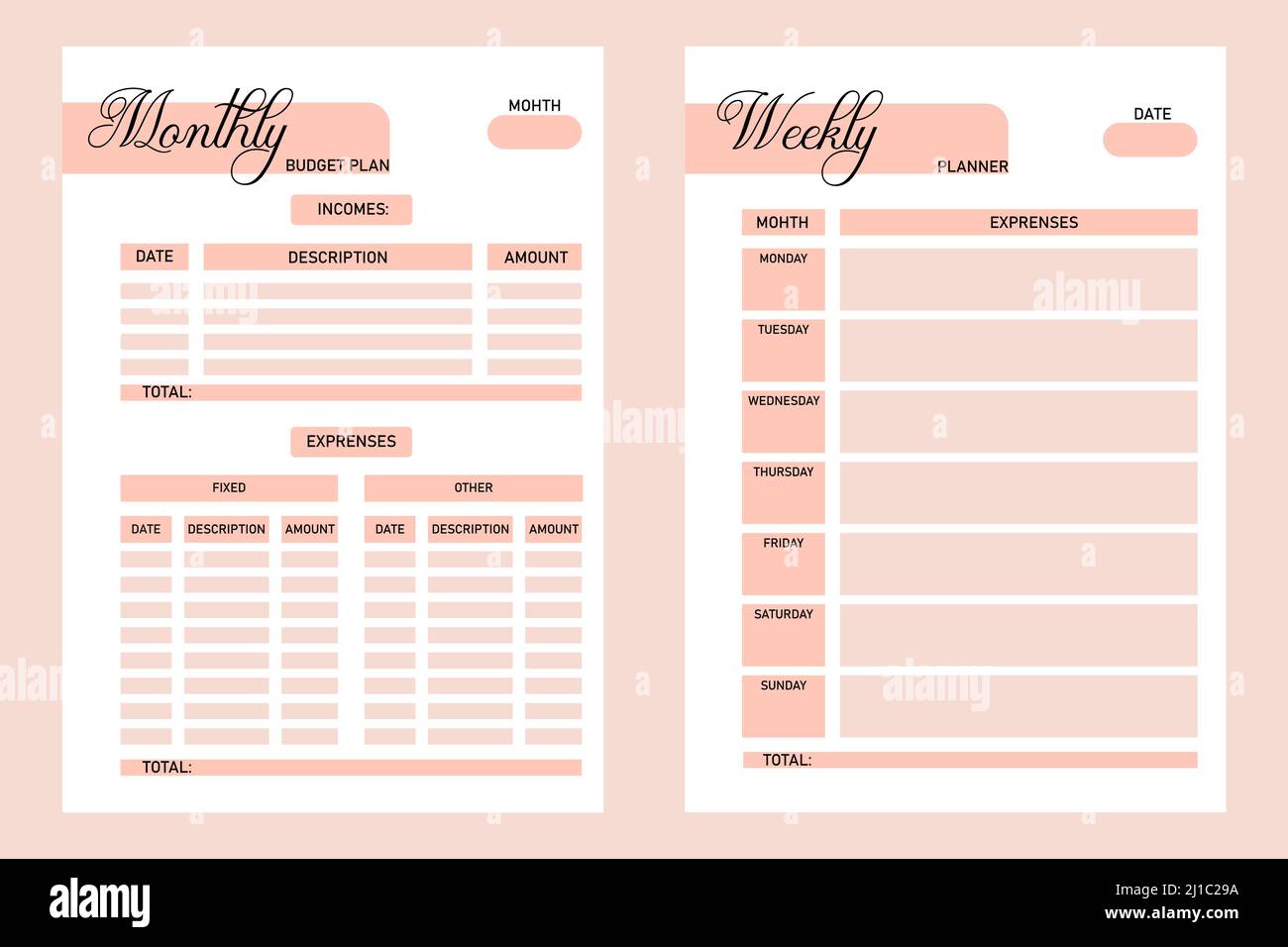 Budget planner template hi-res stock photography and images - Alamy