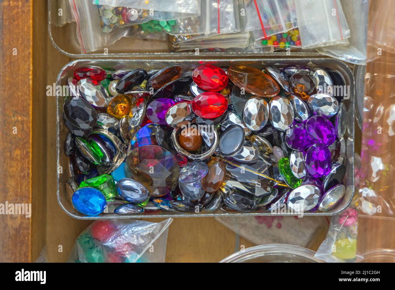 Artificial Gems Diamonds in Box Jewellery Craft Material Stock Photo ...