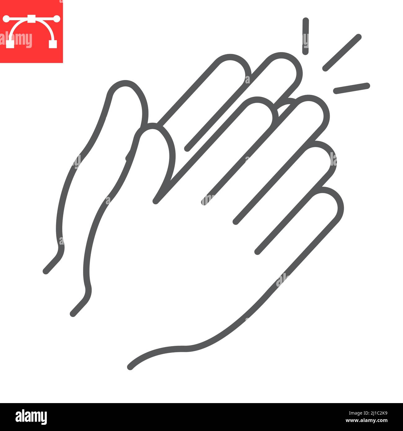 Clapping hands line icon Stock Vector Image & Art - Alamy