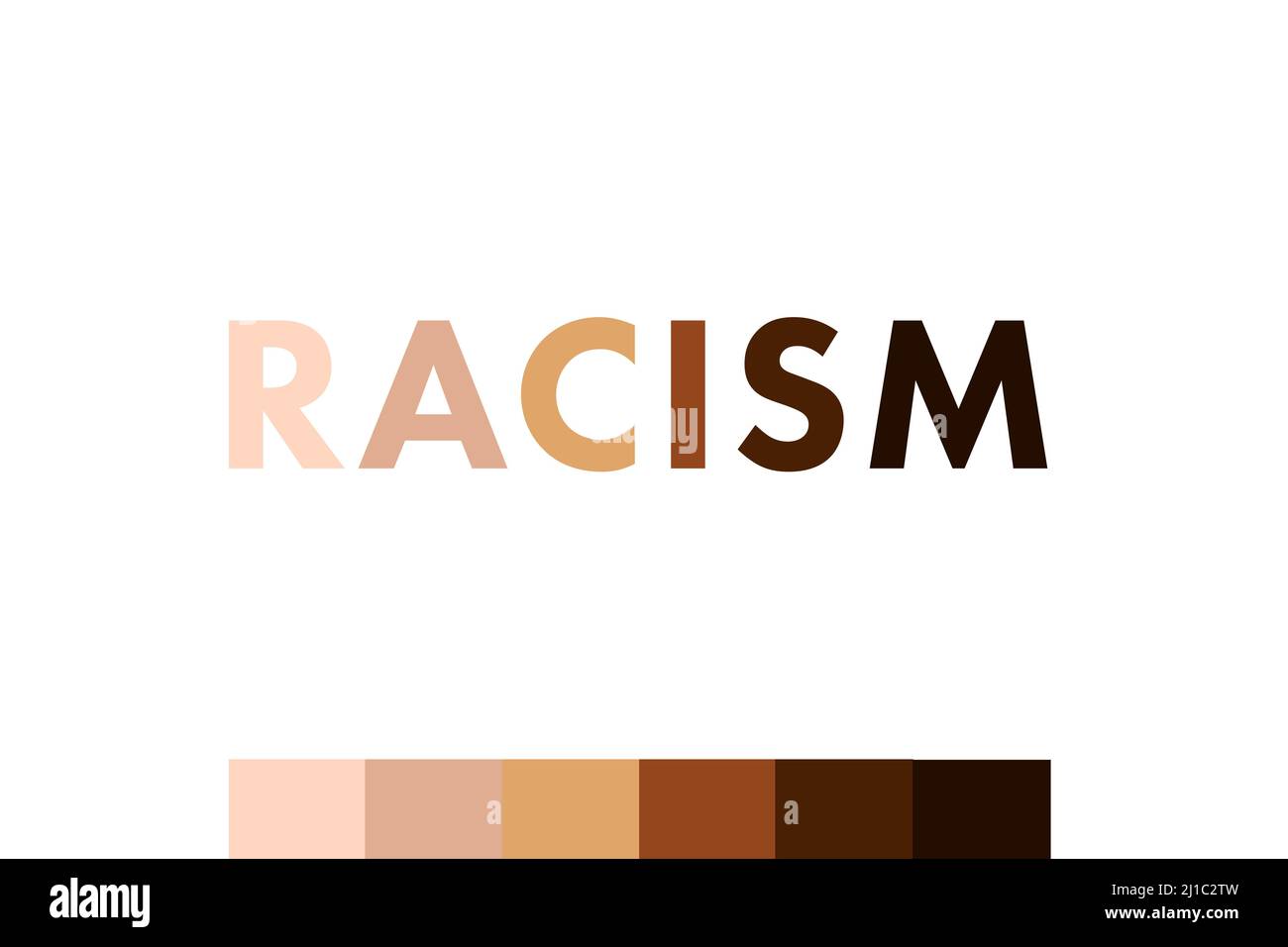 Stop Racism. Potest action poster with word Racism, banner or ...